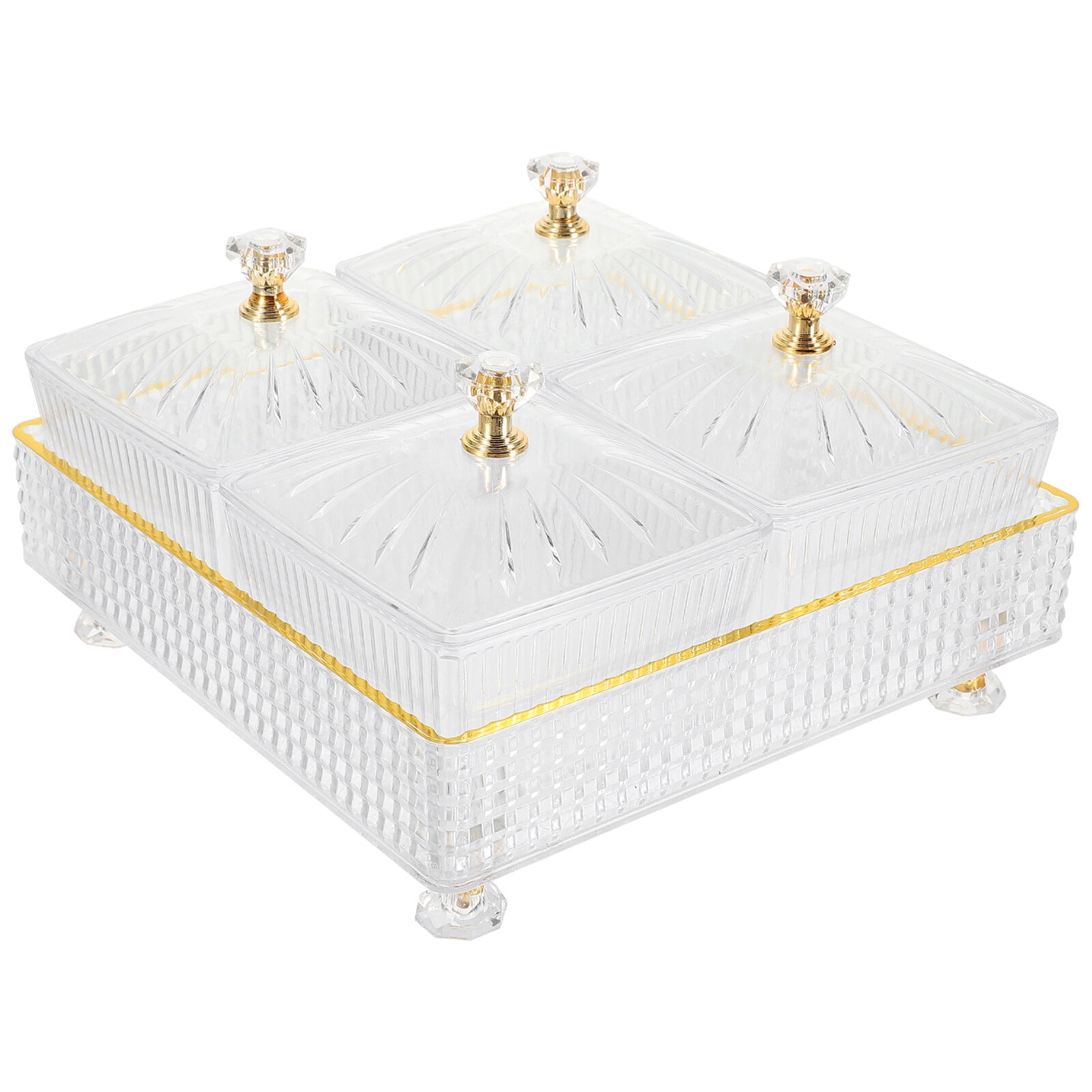 Snack Compartment Platter Dry Fruit Holder Veggie Tray Candy Plate ...