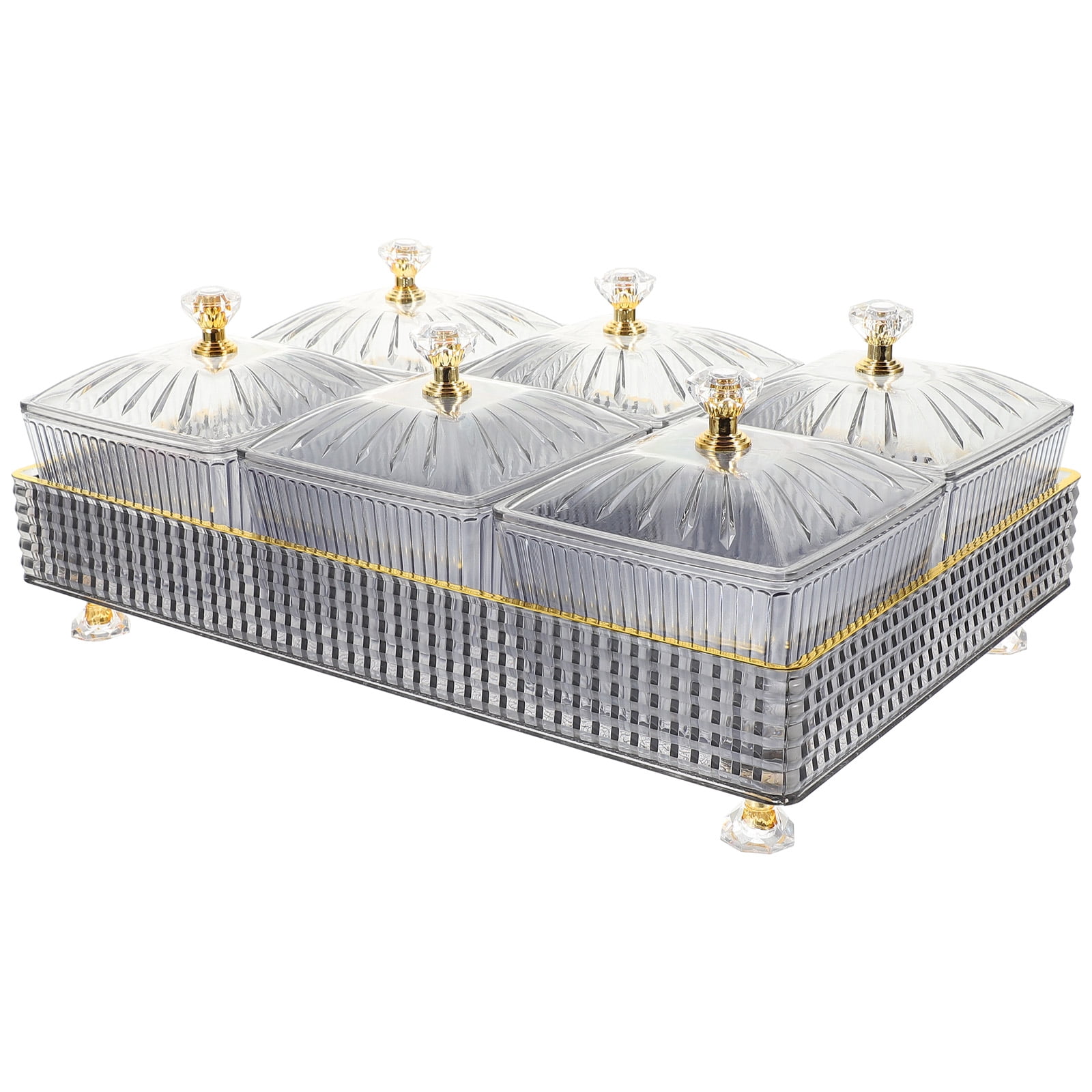 Snack Compartment Platter Nut Trays with Dividers and Lid Dessert ...