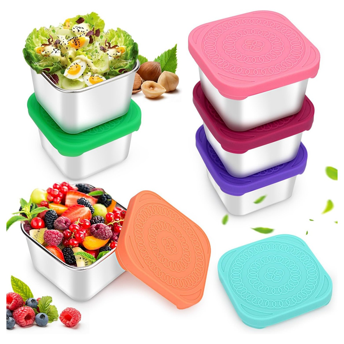 Snack Containers, 6Oz Metal Sauce Food Storage Box Containers - Walmart.com