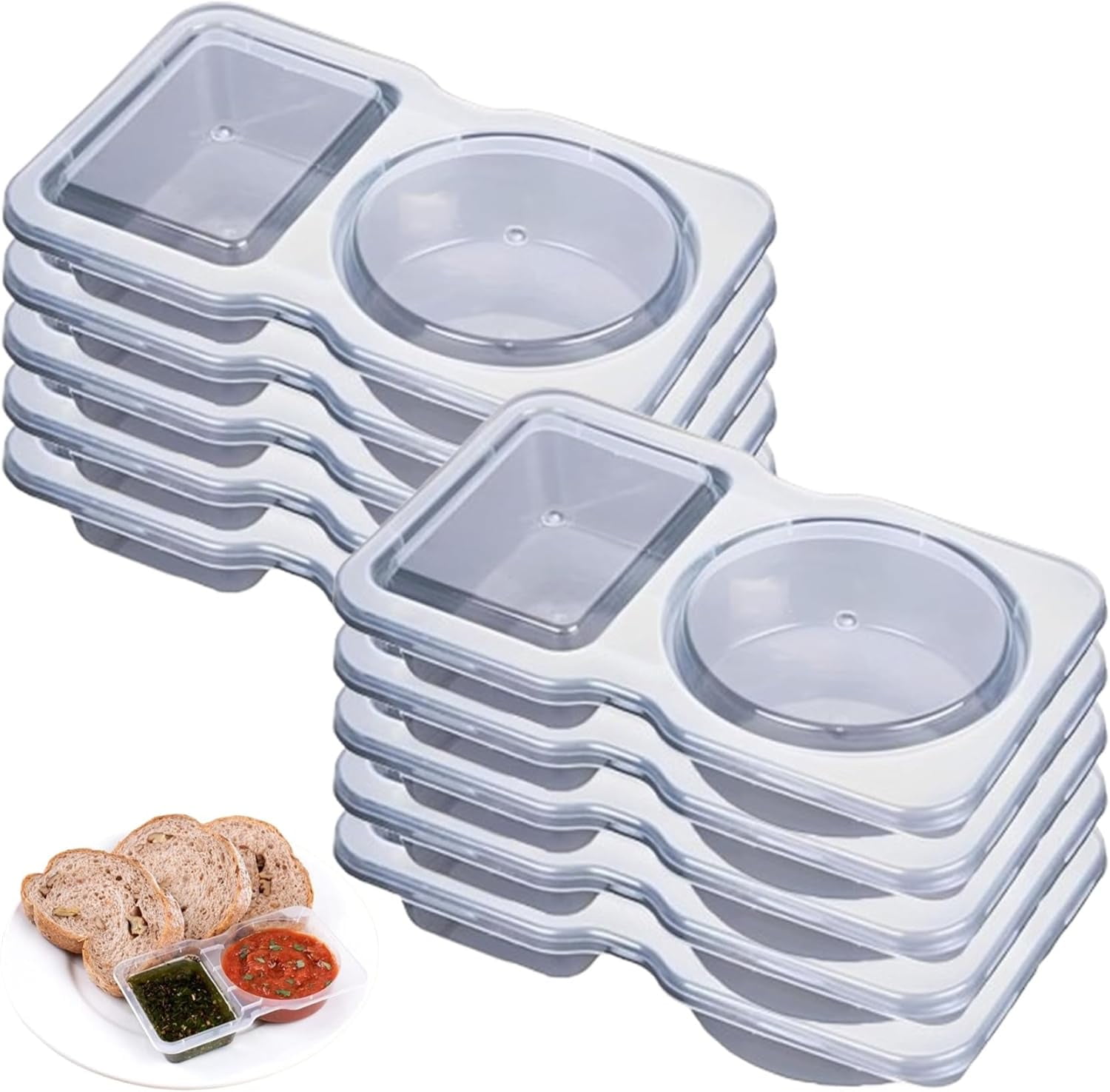 Snack Containers, Snack Storage, Double Compartment Condiment Snack ...