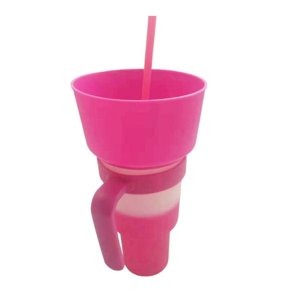 Snack Cup with Straw, 2-in-1 Leakproof Portable Travel Snack and Drink ...