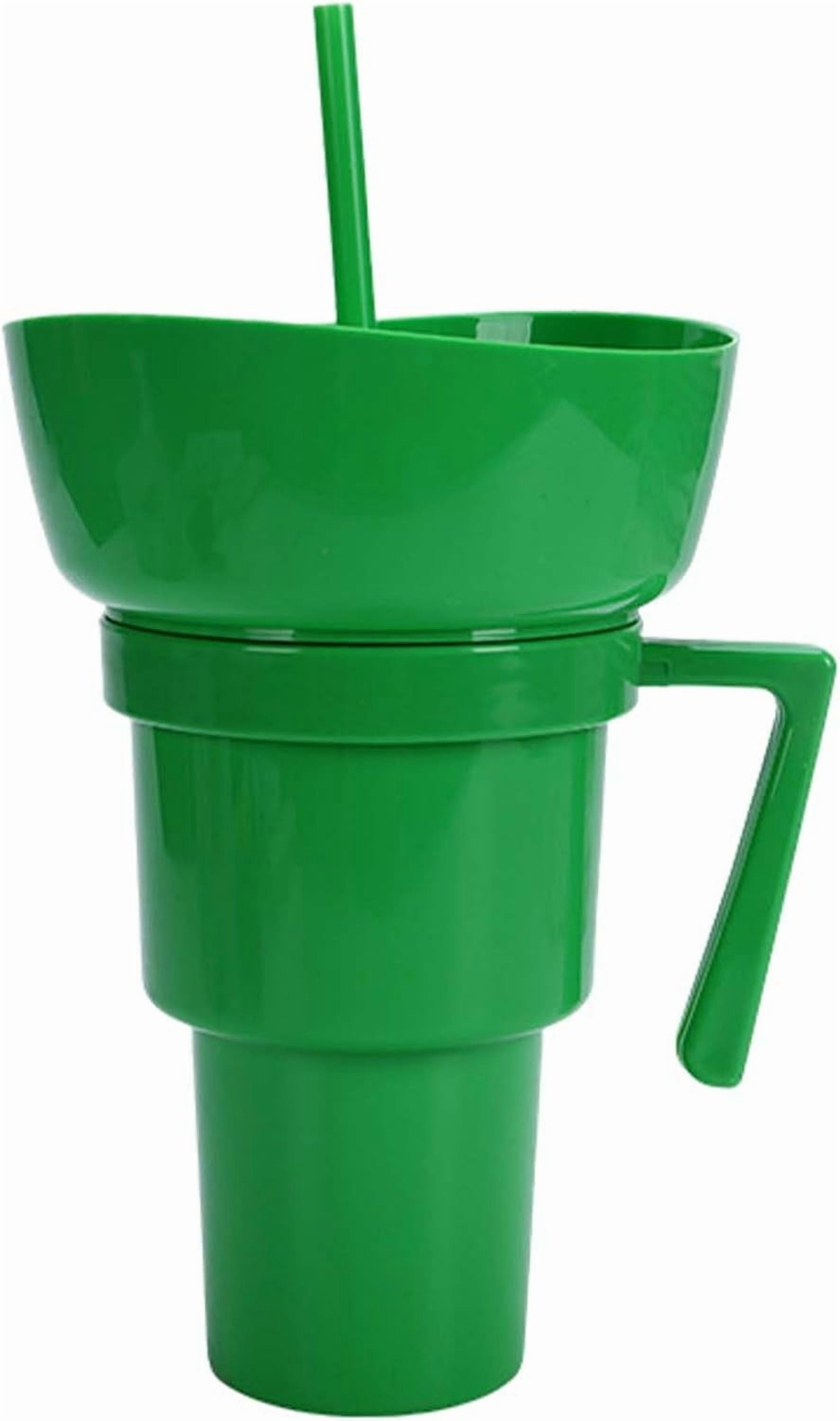 Snack and Drink Combo Cup, 2-in-1 Cup & Bowl Combo with Straw ...