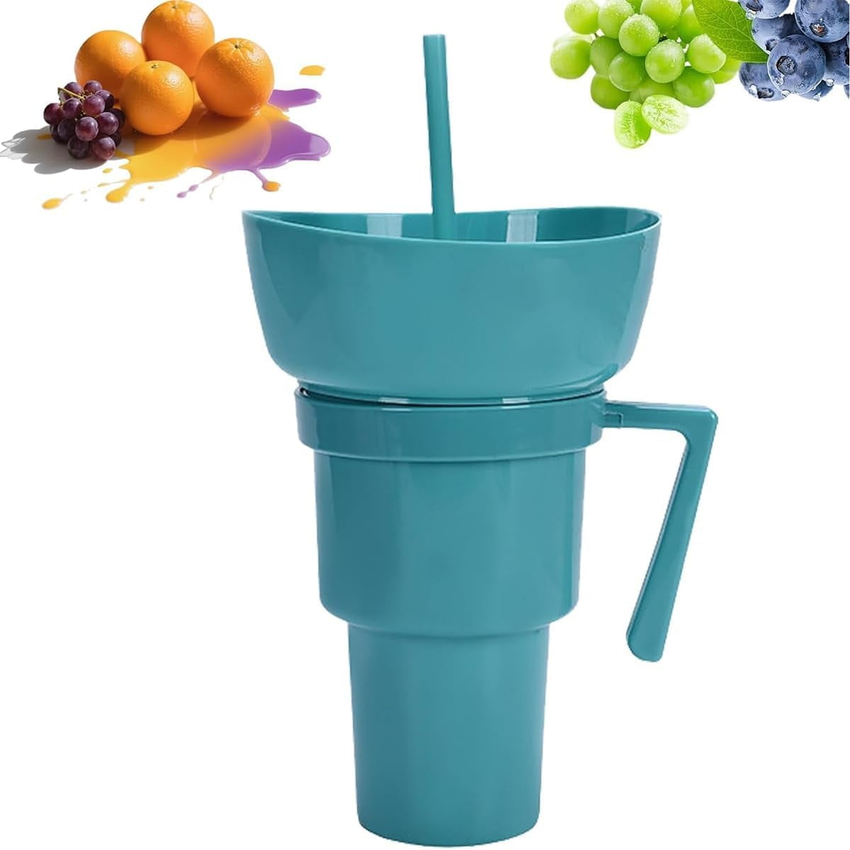 Snack and Drink Cup, 2 in 1 Drink Cups with Snack Bowl on Topwith a ...