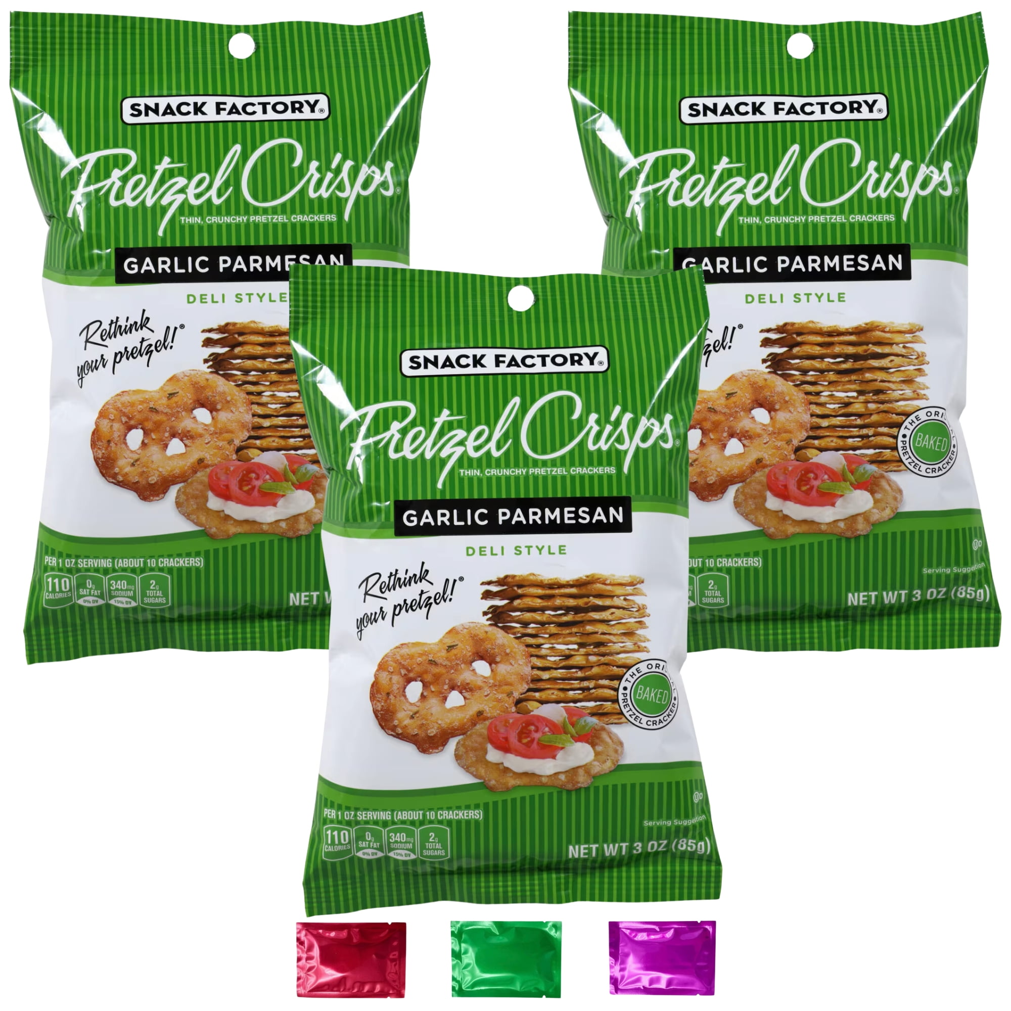 Snack Factory Garlic Parmesan Pretzel Crisps, Thin Crunchy Pretzel ...