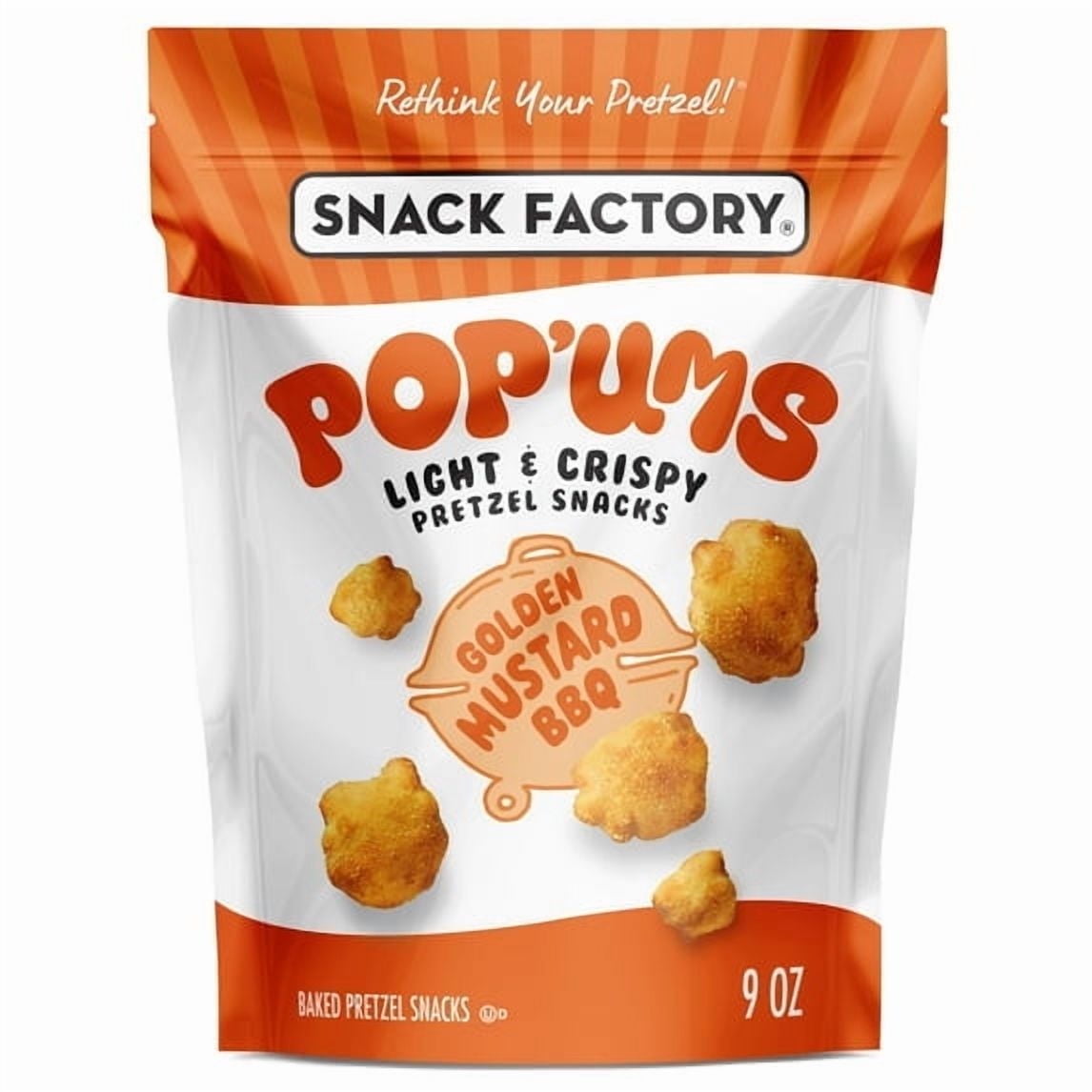 Snack Factory Pop'ums Golden Mustard BBQ Pretzel Snacks, 9 oz Bag ...