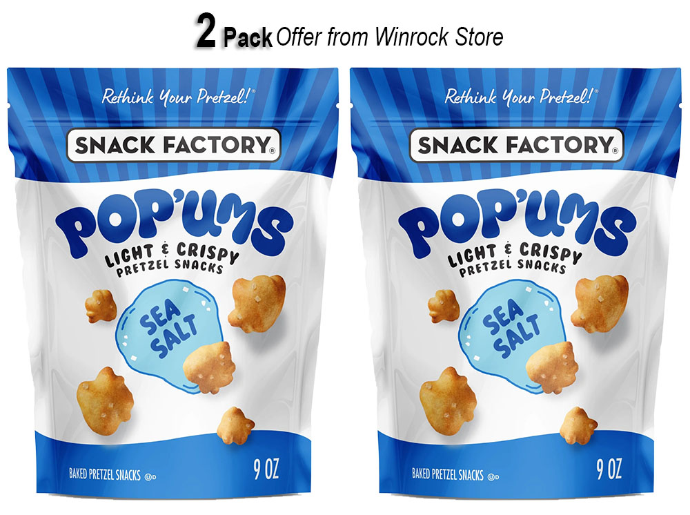 Snack Factory Pop'ums Sea Salt Pretzel Snacks 9 oz Baked Crispy ...