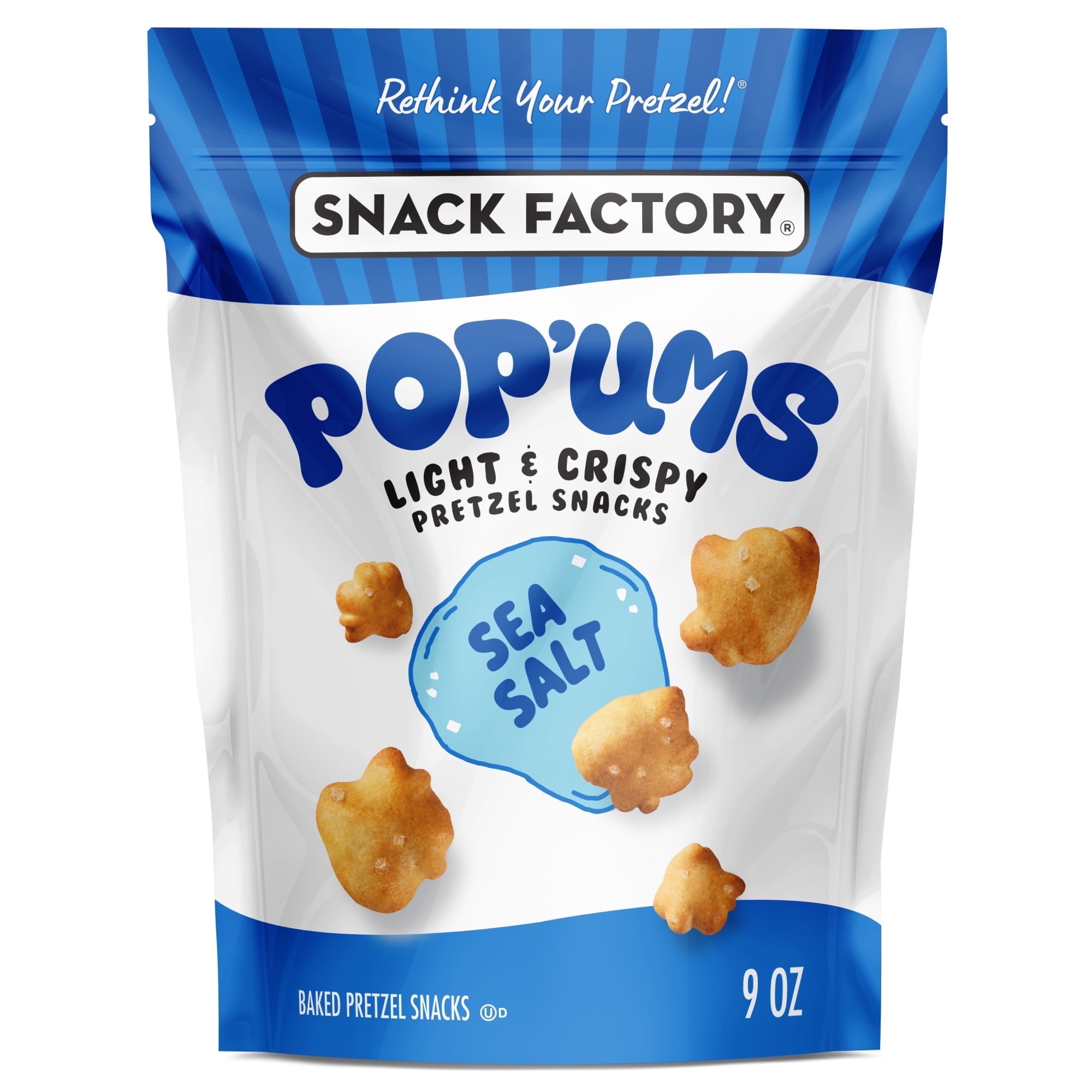 Snack Factory Pop'ums Sea Salt Pretzel Snacks, 9 oz Bag (2pack ...