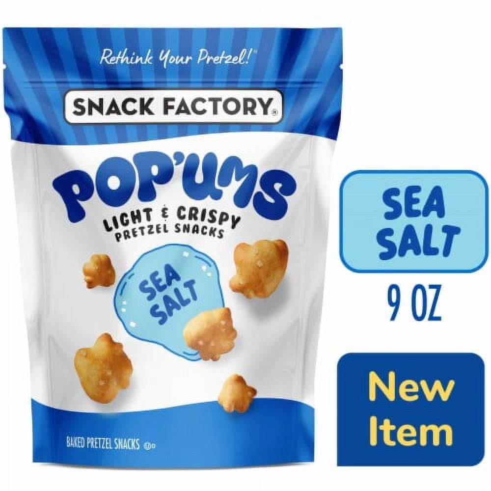 Snack Factory Sea Salt Pretzels Pop'ums 9 oz Baked Crispy Pretzel ...