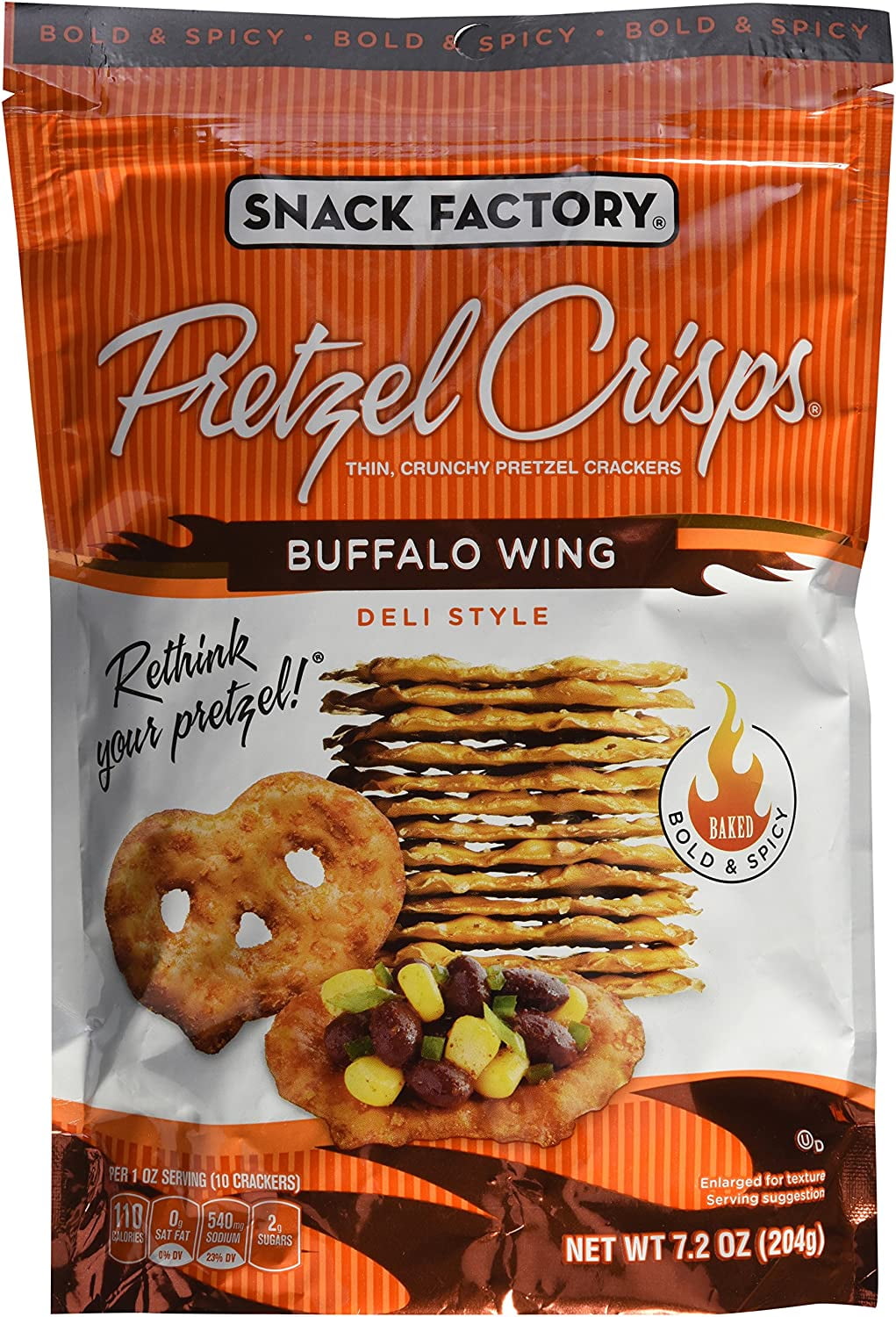 Snack Factory Pretzel Crisp Bfflo Wng, 7.2 Ounce (Pack of 4) - Walmart.com