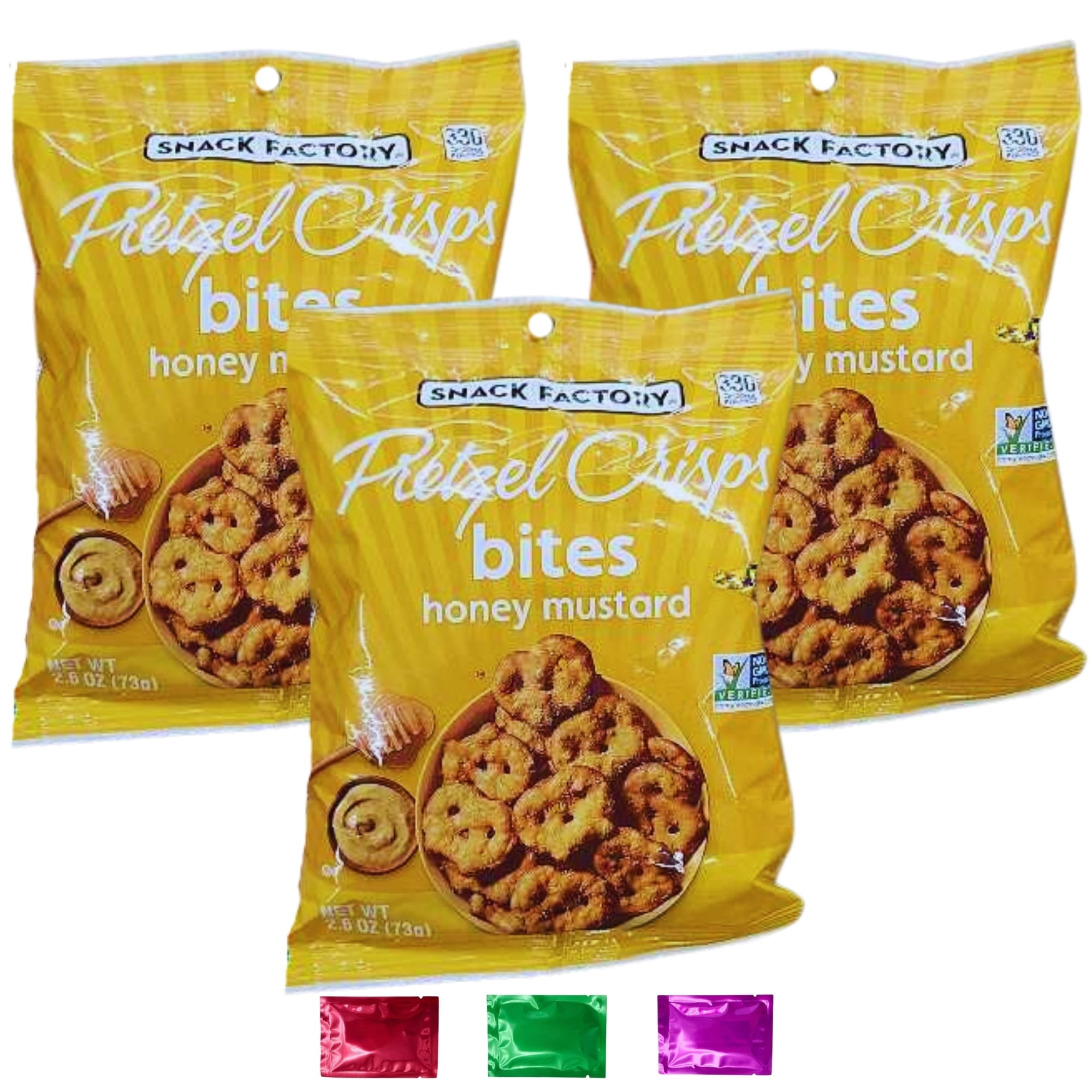 Snack Factory Pretzel Crisps Bites Honey Mustard Snacks, Non GMO Sweet ...