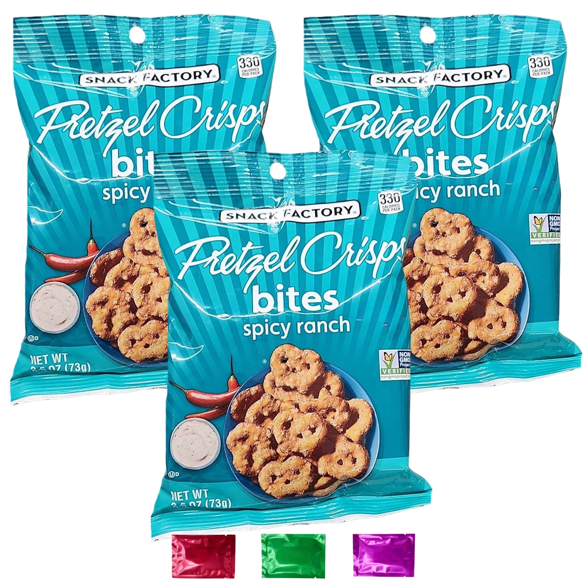 Snack Factory Pretzel Crisps Bites Spicy Ranch Snacks, Non GMO Hot ...