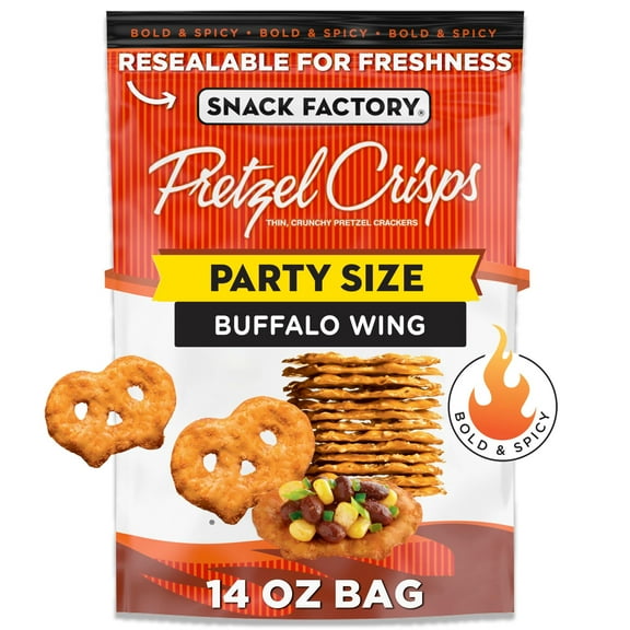 Snack Factory Garlic Parmesan Pretzel MDA05 Crisps, 14 OZ Party Size ...