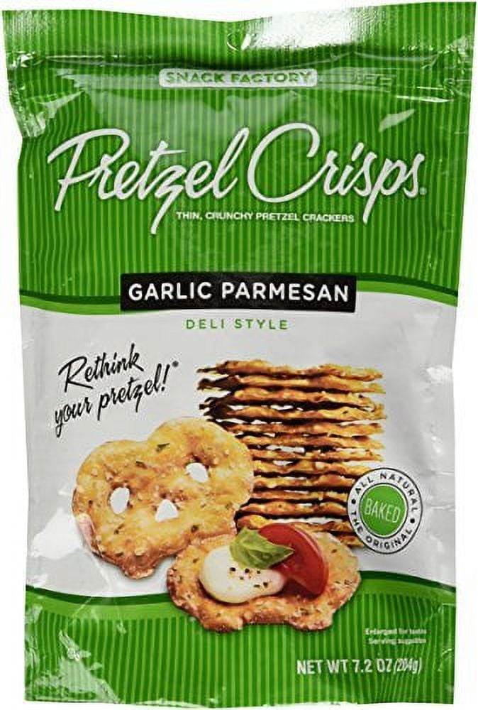 Snack Factory, Pretzel Crisps, Garlic Parmesan, 7.2-Ounce (Pack of 4 ...