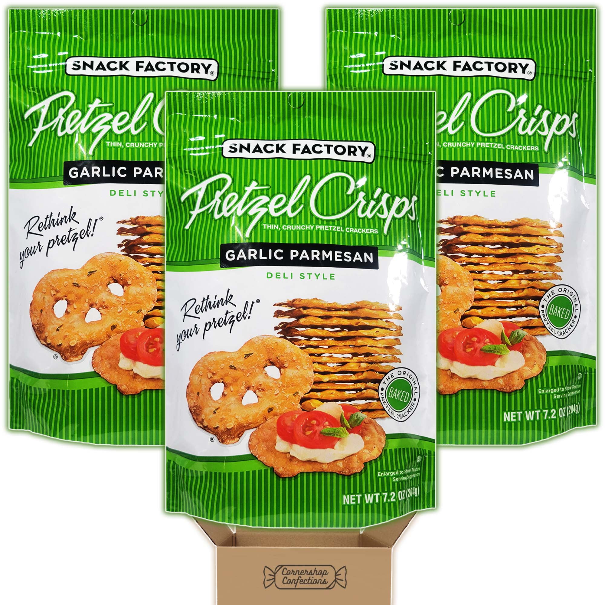 Snack Factory Pretzel Crisps Garlic Parmesan Bundle Pack - 3 Packs ...
