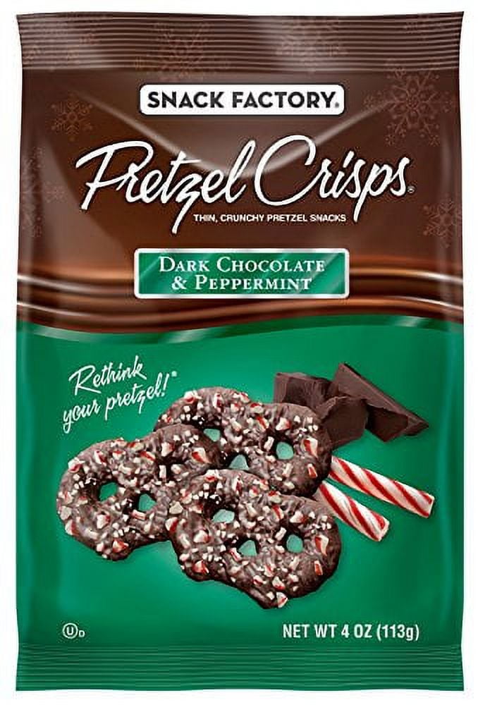 Snack Factory Pretzel Crisps Holiday Peppermint and Dark Chocolate ...