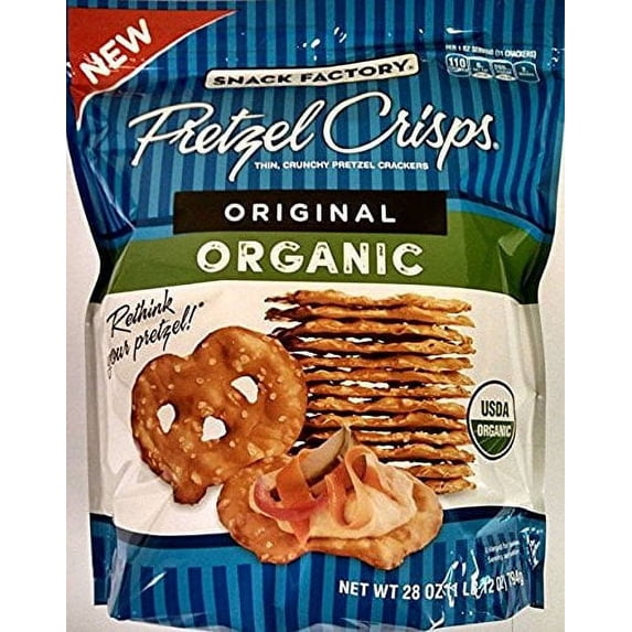 Snack Factory Pretzel Crisps, Original, Baked, 84 oz (3 x 28 oz bags ...
