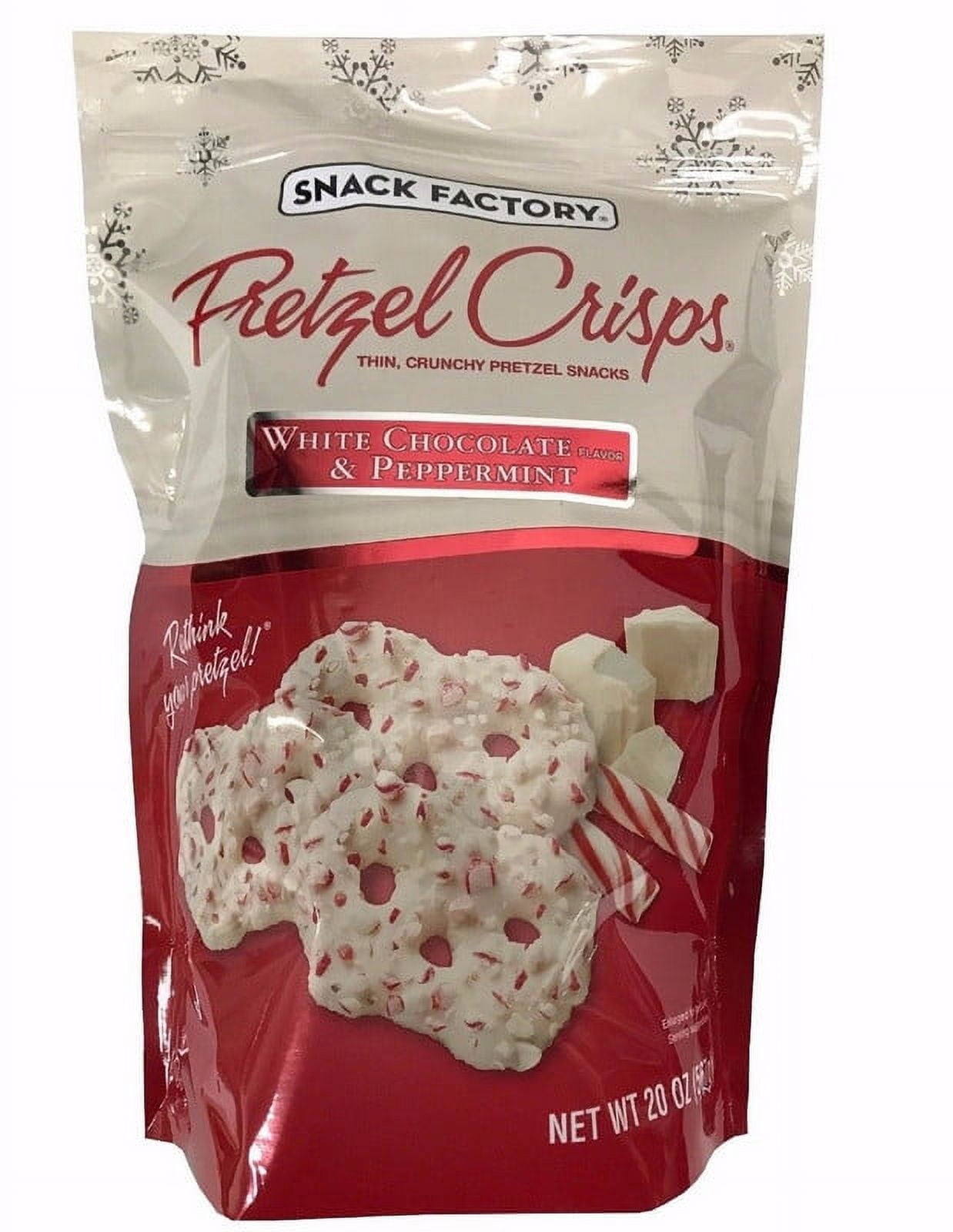 Snack Factory Pretzel Crisps White Chocolate & Peppermint Flavor - 20 ...