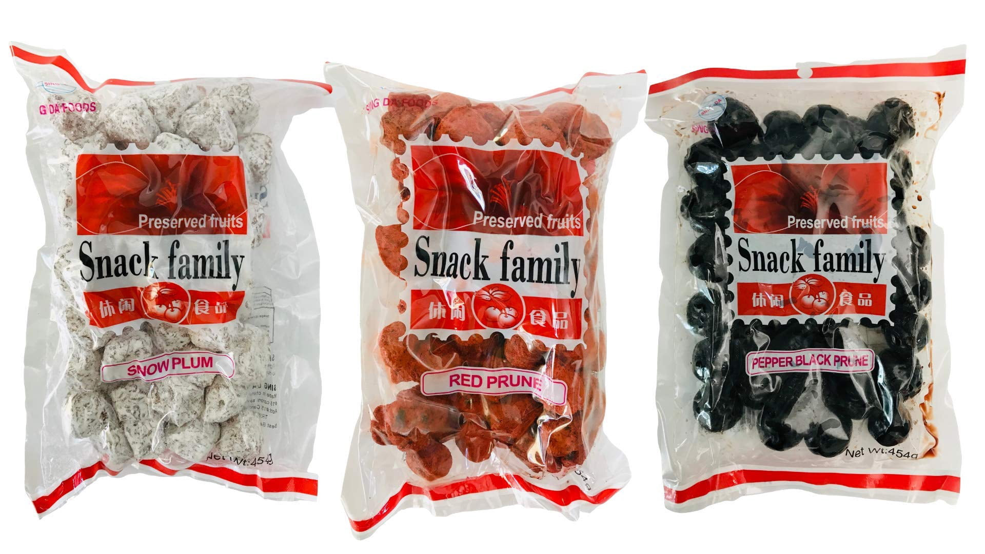 Snack Family Preserved FEV6 Fruits Sampler- Red Salt Prune, Snow Plum ...