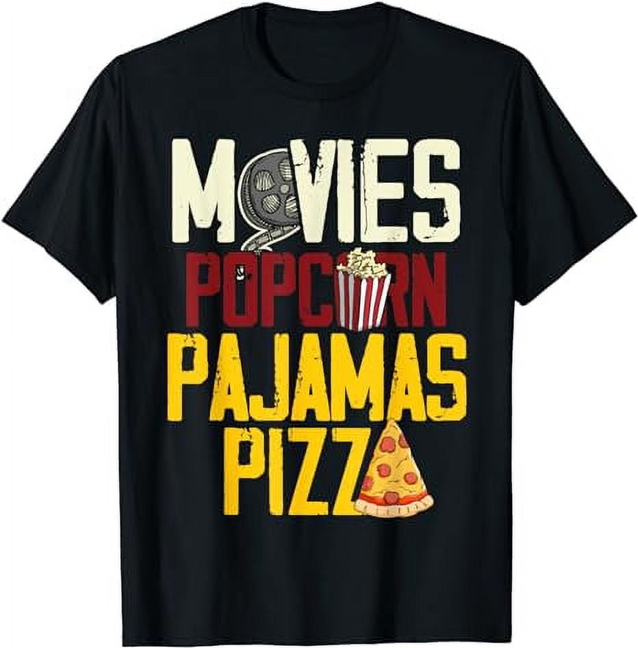 Snack Lover T Idea Women Girls Movie Pizza Pajama Popcorn T Shirt