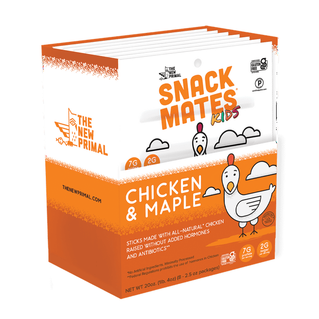 Snack Mates Chicken & Maple Mini Meat Sticks, All-Natural Chicken (8 ...