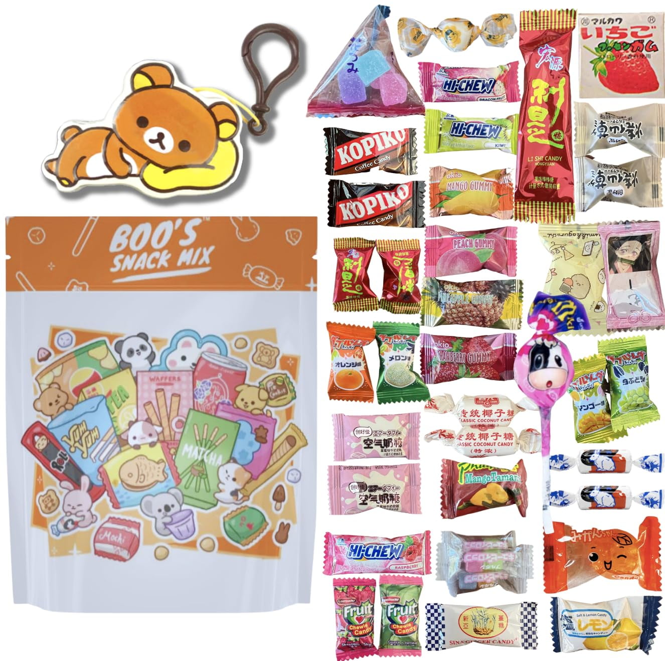 Snack Mix, Asian Mystery Candy Mix with Kawaii Character Tin, bag, and ...