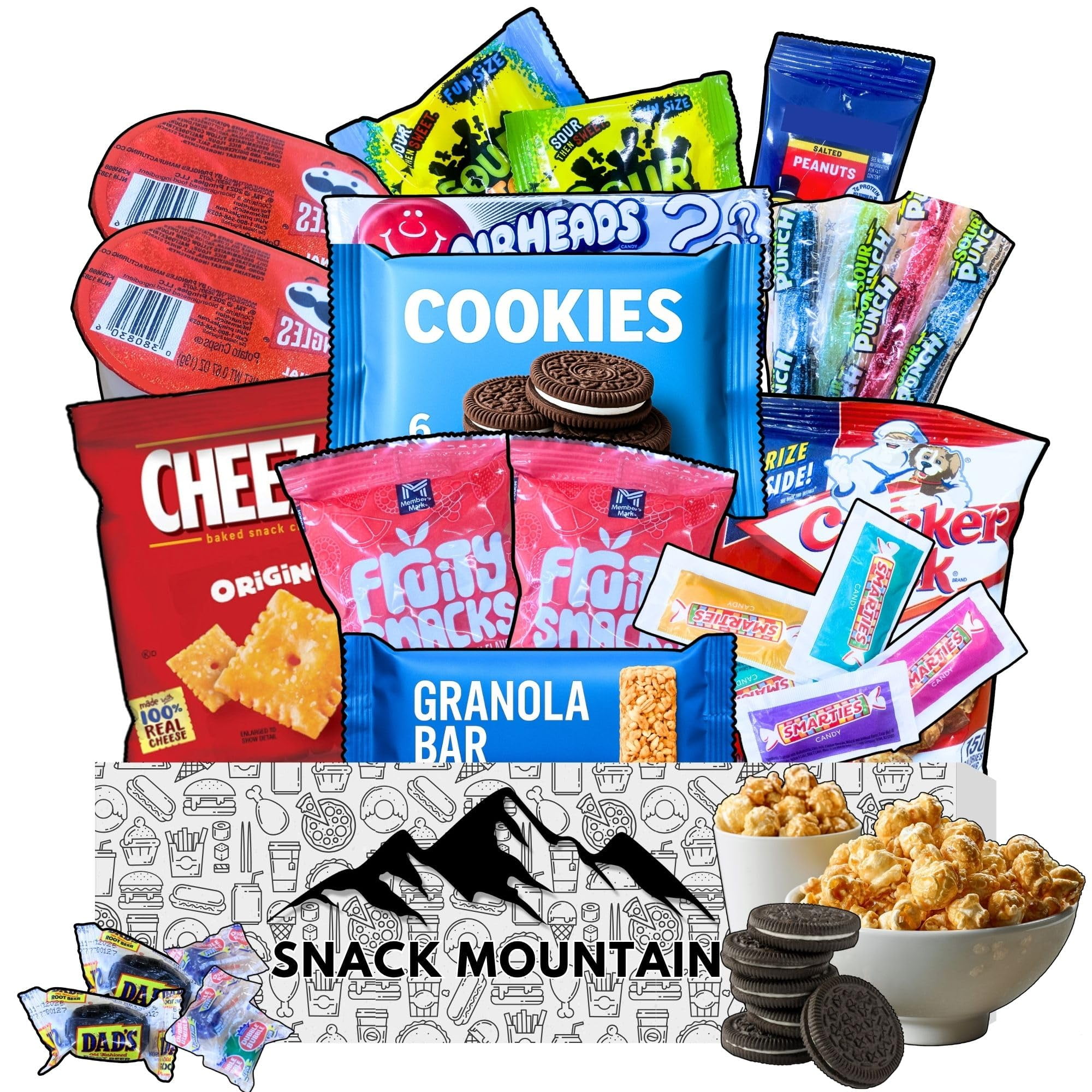 Snack Mountain Care Package 25 Count, AIS1 Movie Night Snack Package ...