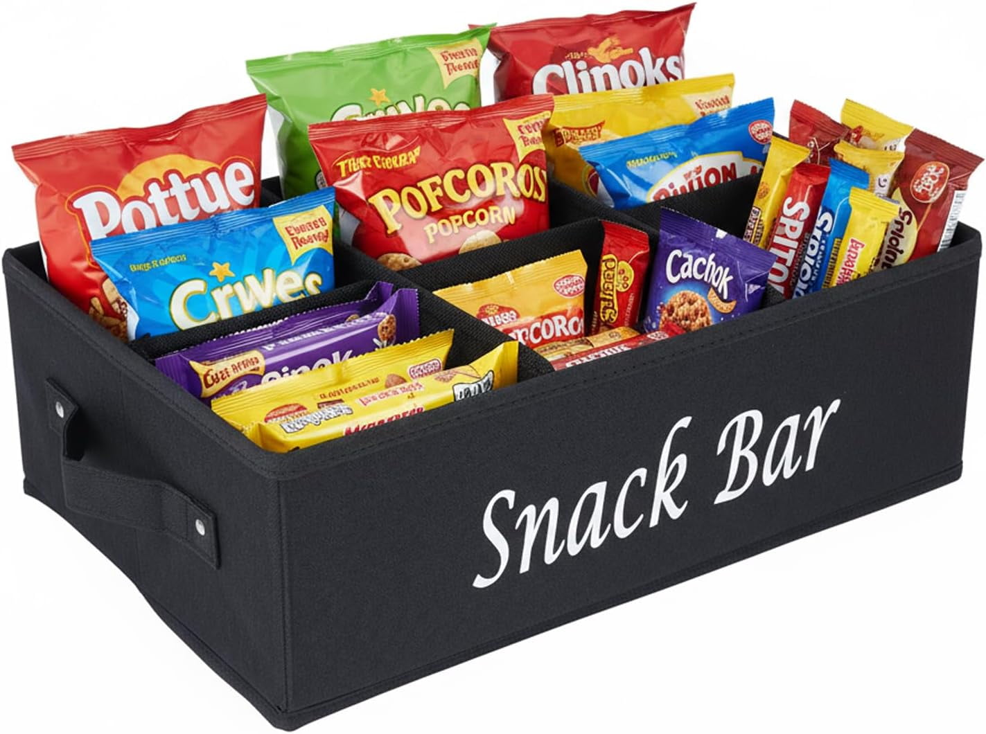 Snack Organizer for Countertop, Fabric Snack Organizer with Handles, 6 ...