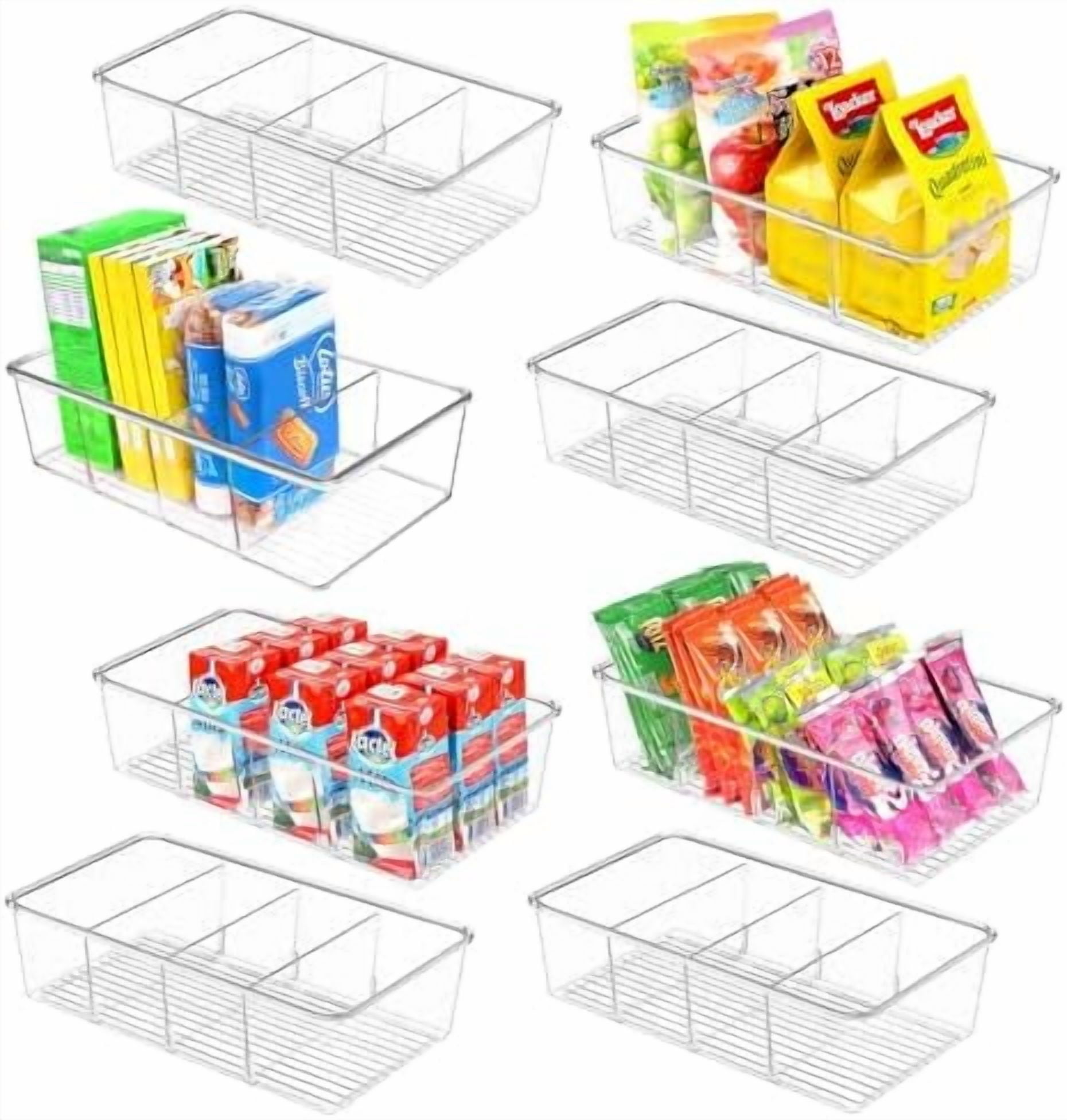 Snack Organizer for Pantry Shelf, 8 Pack Clear Plastic Pantry Storage ...