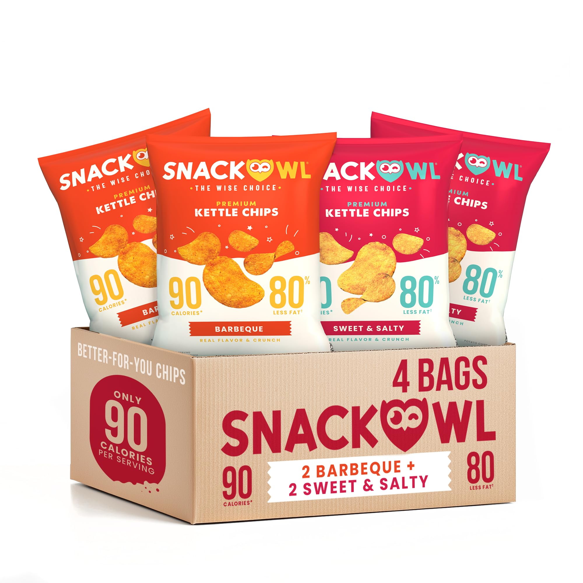 Snack Owl Low Calorie TMA2 Chips - 4, 5oz Bags of Vegan, Plant-Based ...