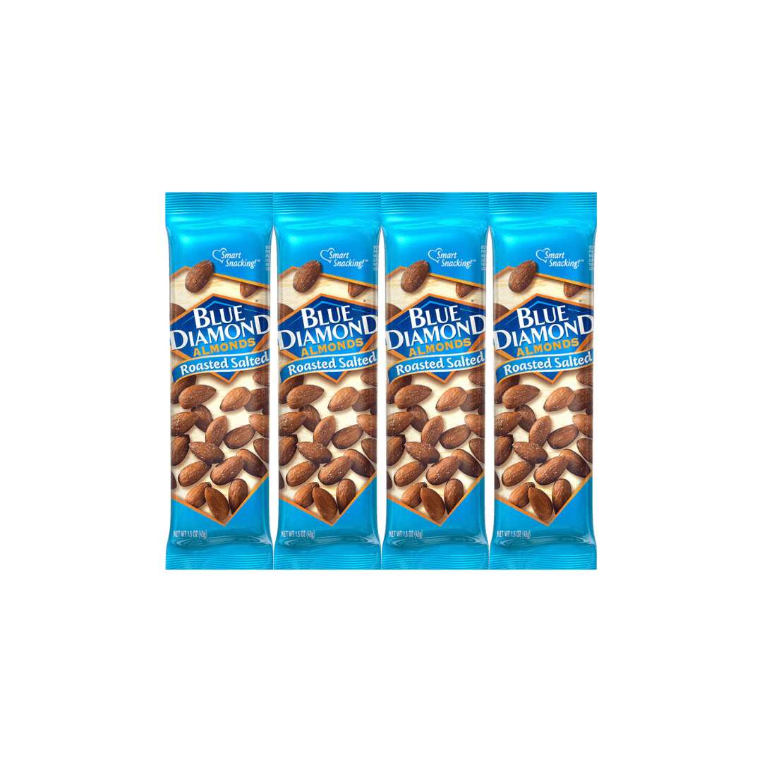 Snack Pack Blue Diamond Roasted Salted Almonds, 1.5 oz Individual Bags ...