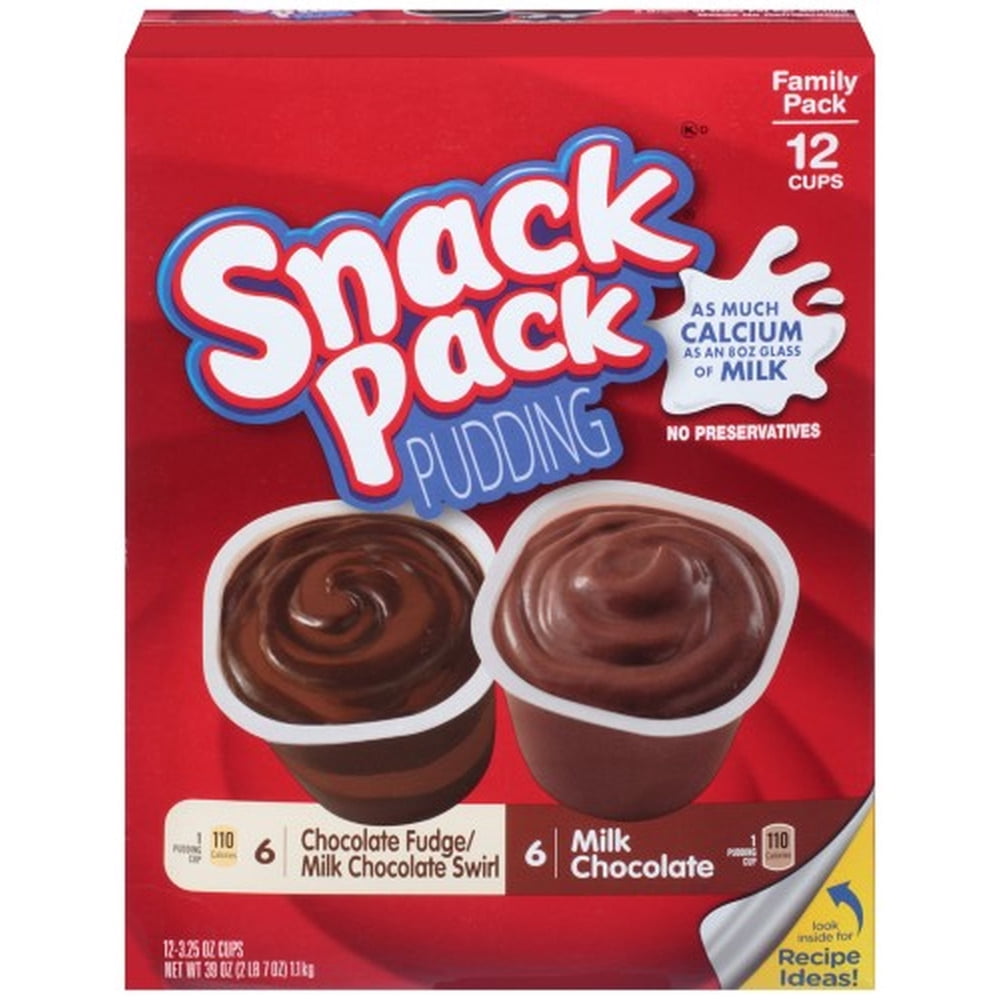 Snack Pack Chocolate Fudge & Milk Chocolate Swirl (Pack of 20 ...