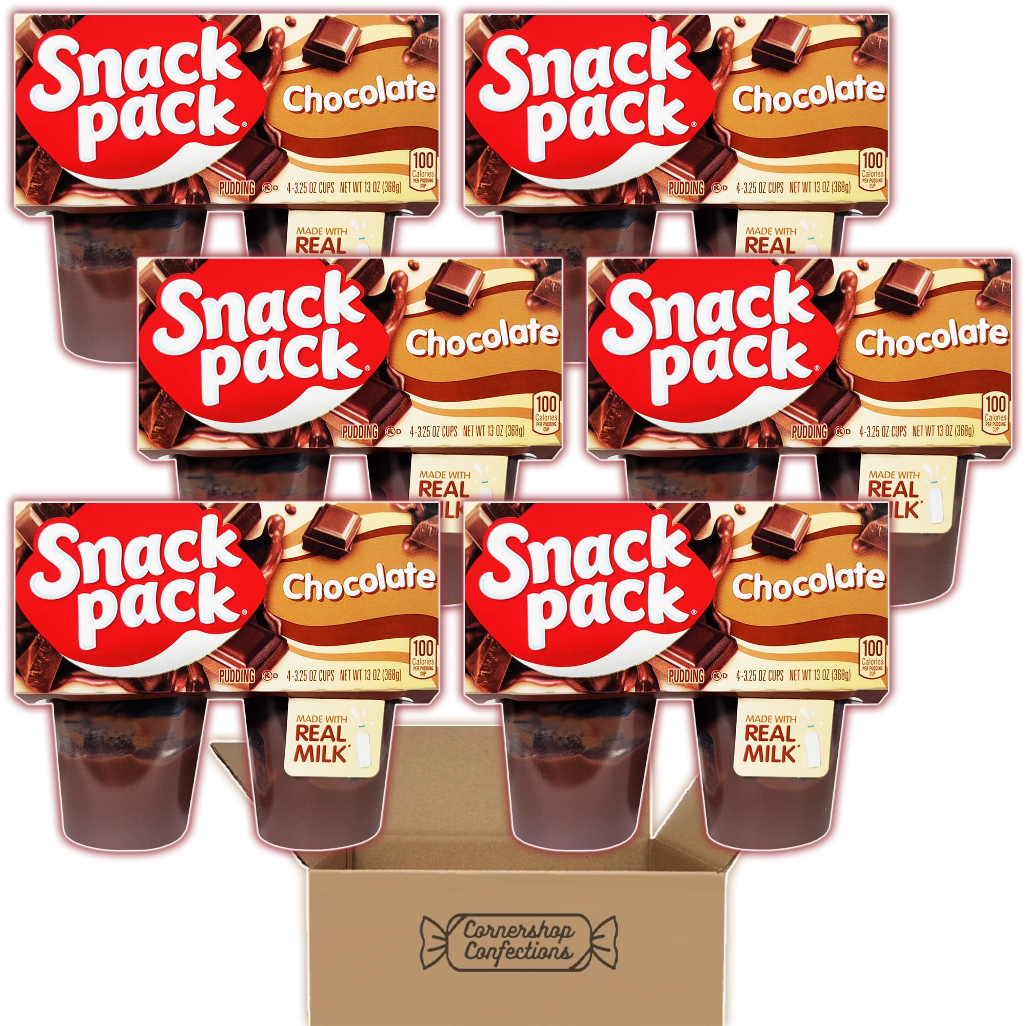 Snack Pack Chocolate Pudding 24 Cup Bundle - 6 Packs, Each with 4 ...