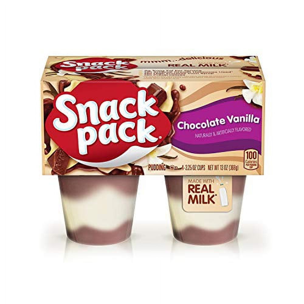 Snack Pack Chocolate Vanilla Pudding Cups 4 Count 12 Pack