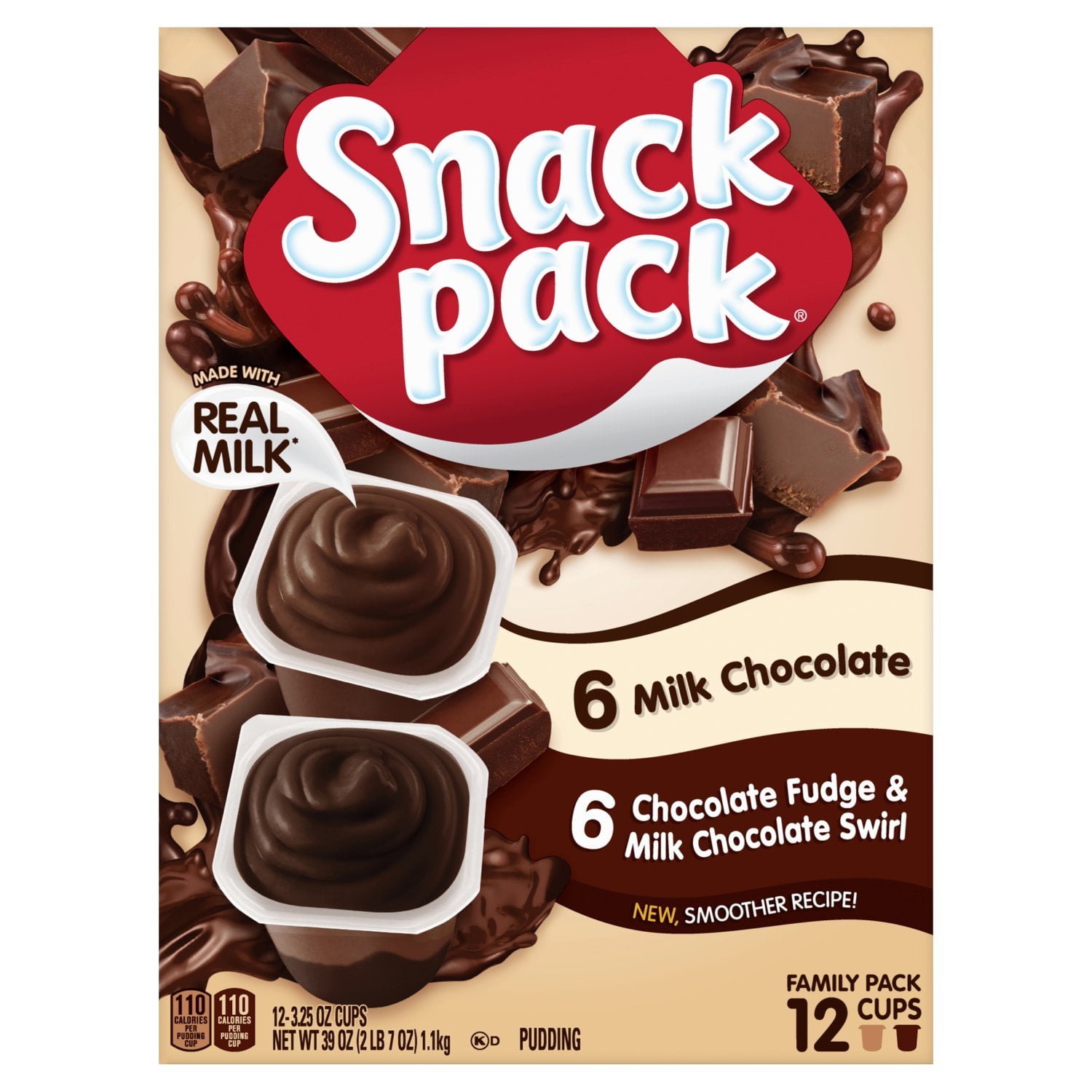 Snack Pack Pudding Chocolate Lovers Family Pack 12 ct 30 oz Package May ...