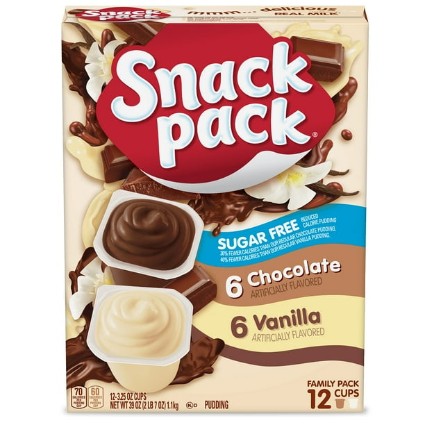 Snack Pack Sugar Free Chocolate and Vanilla Flavored Pudding Family ...
