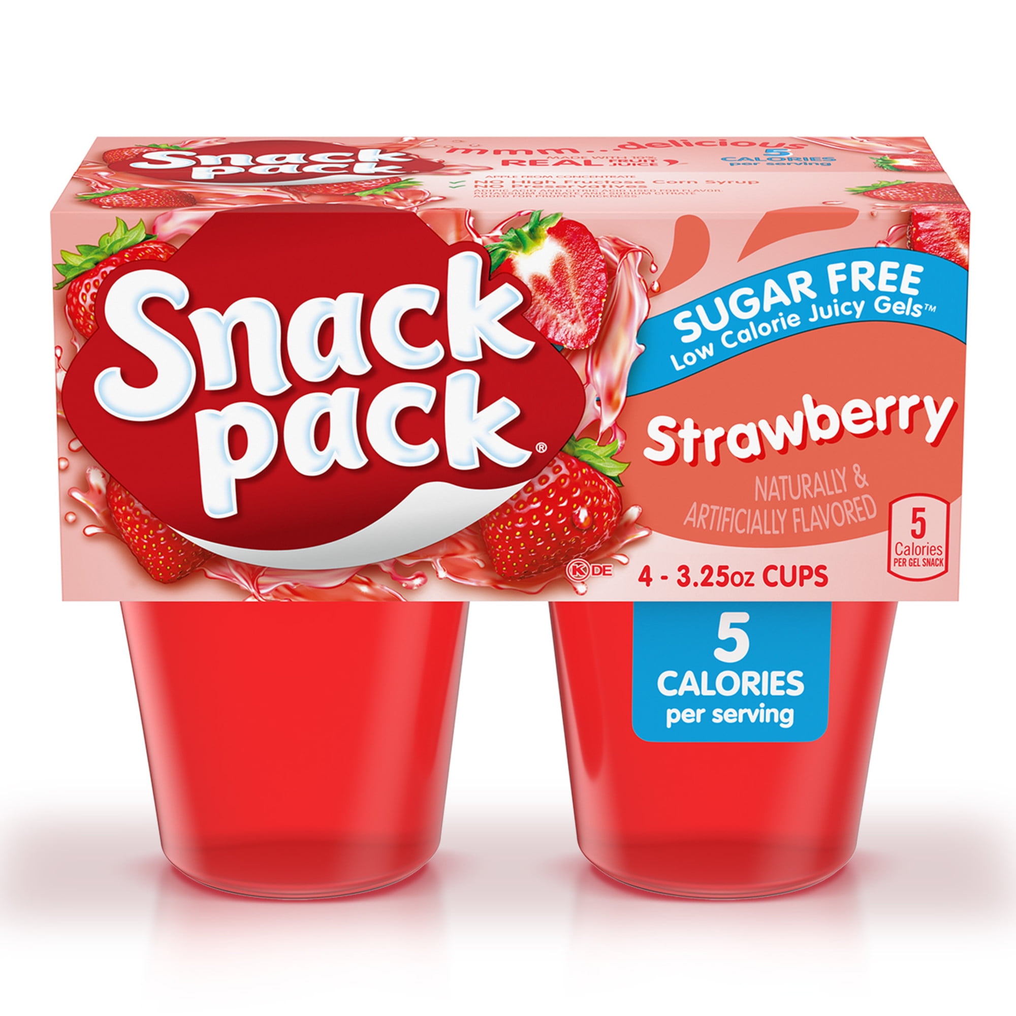 Snack Pack Sugar-Free Strawberry Juicy Gels, Individual Size Low ...