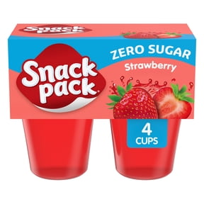 Family Size Jell-O Strawberry Sugar-Free Gelatin Snack, 8 Count Cups ...