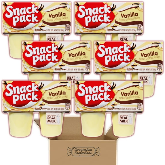 Snack Pack Vanilla Pudding 24 Cup Bundle - 6 Packs, Each with 4 ...
