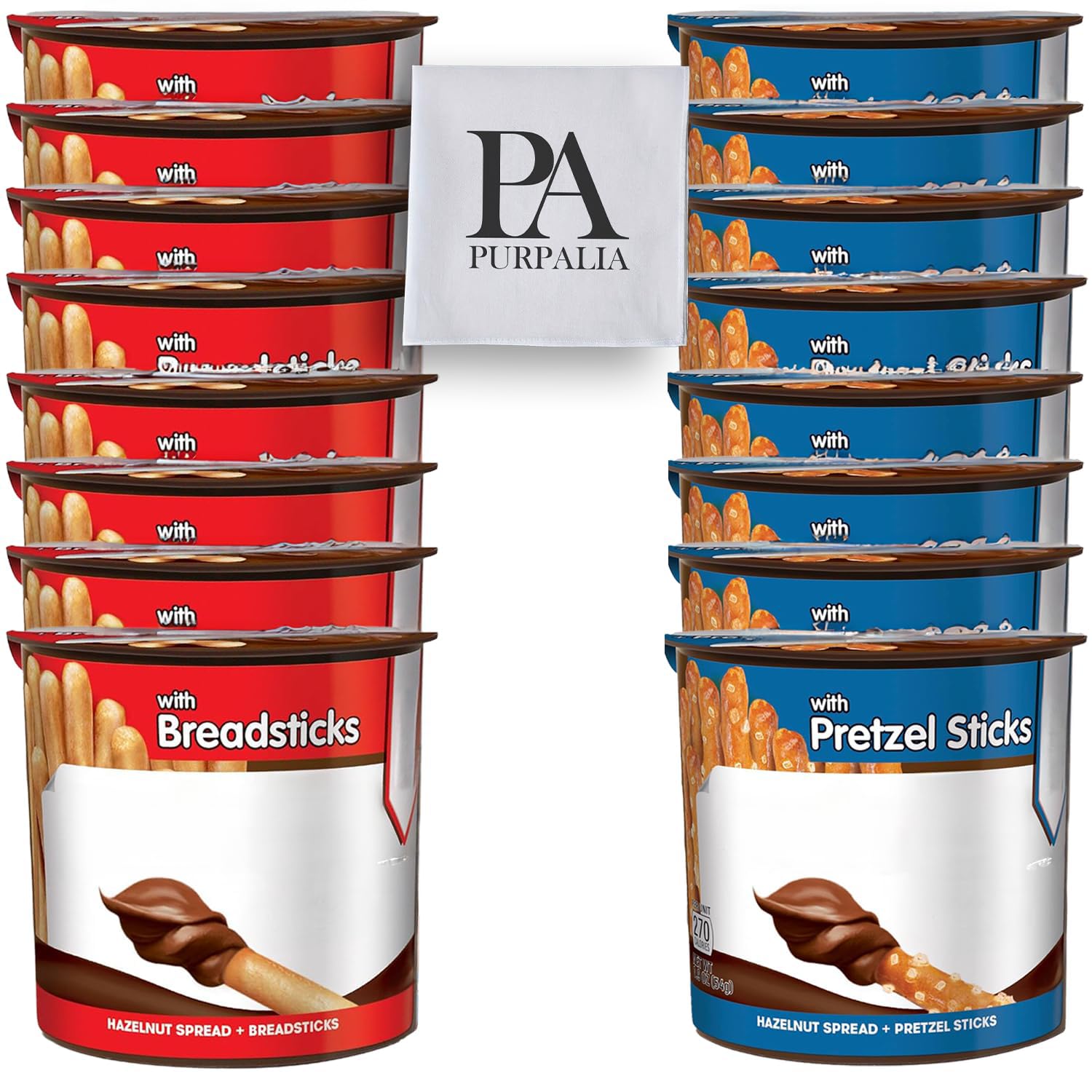 Snack Pack Variety Pack - Hazelnut Spread Breadsticks and Pretzel ...