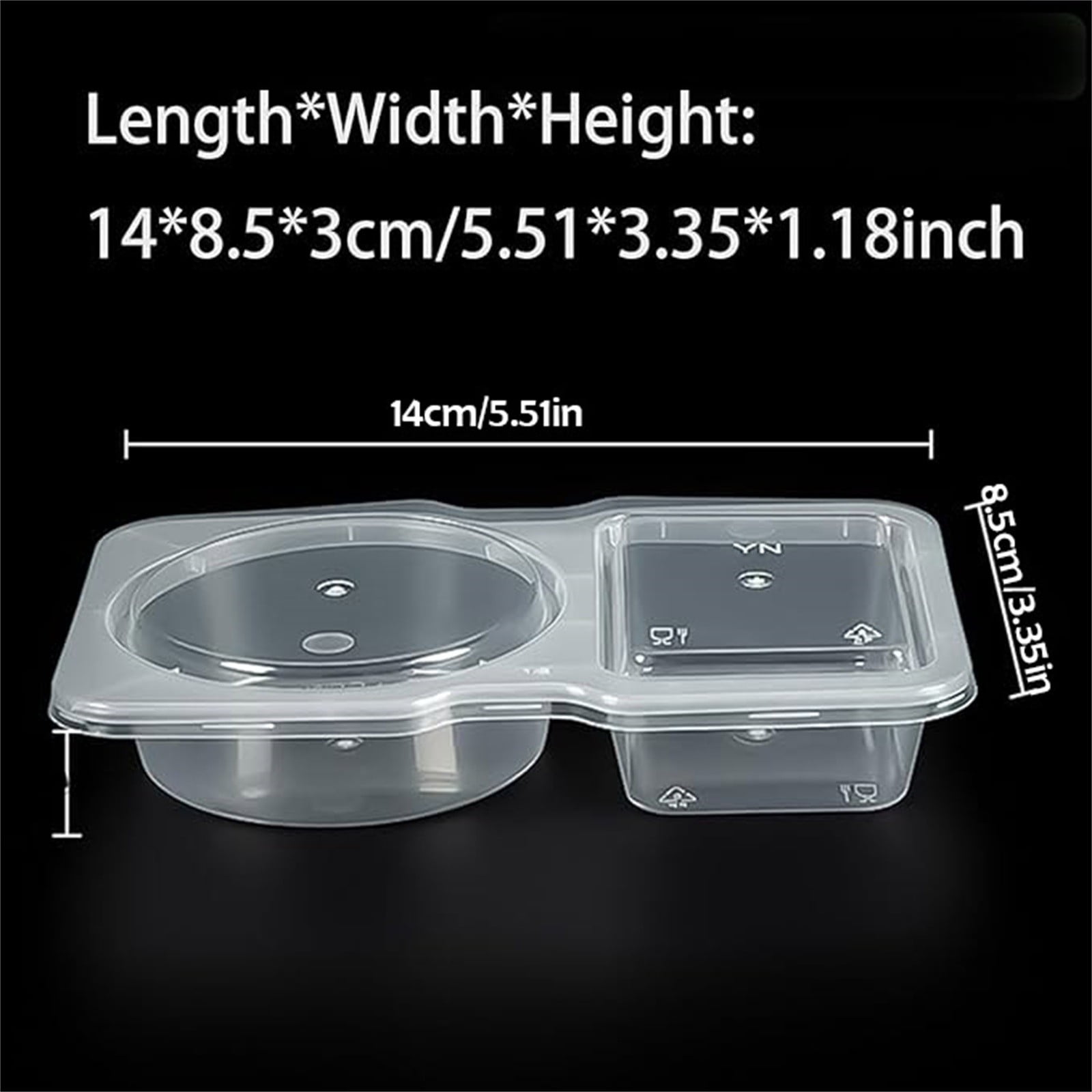 Snack Packs Reusable, 10 Sets Double Compartment Condiment Containers ...