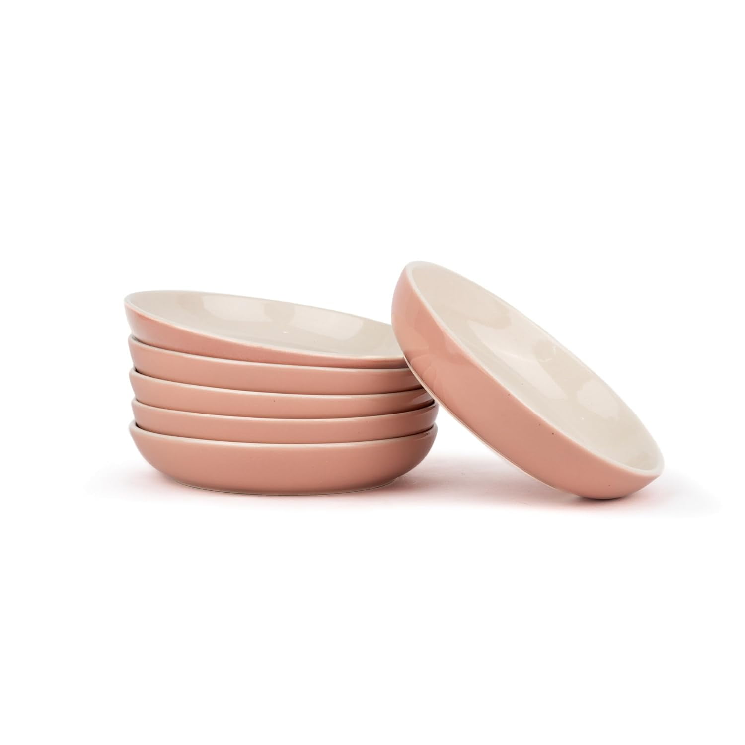 Snack Plates Set Of 6, Pink Slow Series | Snacks Plates Set | Dessert ...