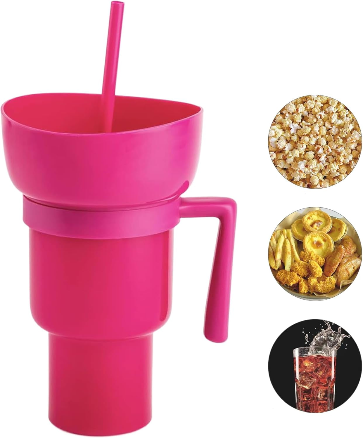 Snack Popcorn Cup Drink Tumbler:Stadium Cups,Snack Cup,2024 New Upgrade ...