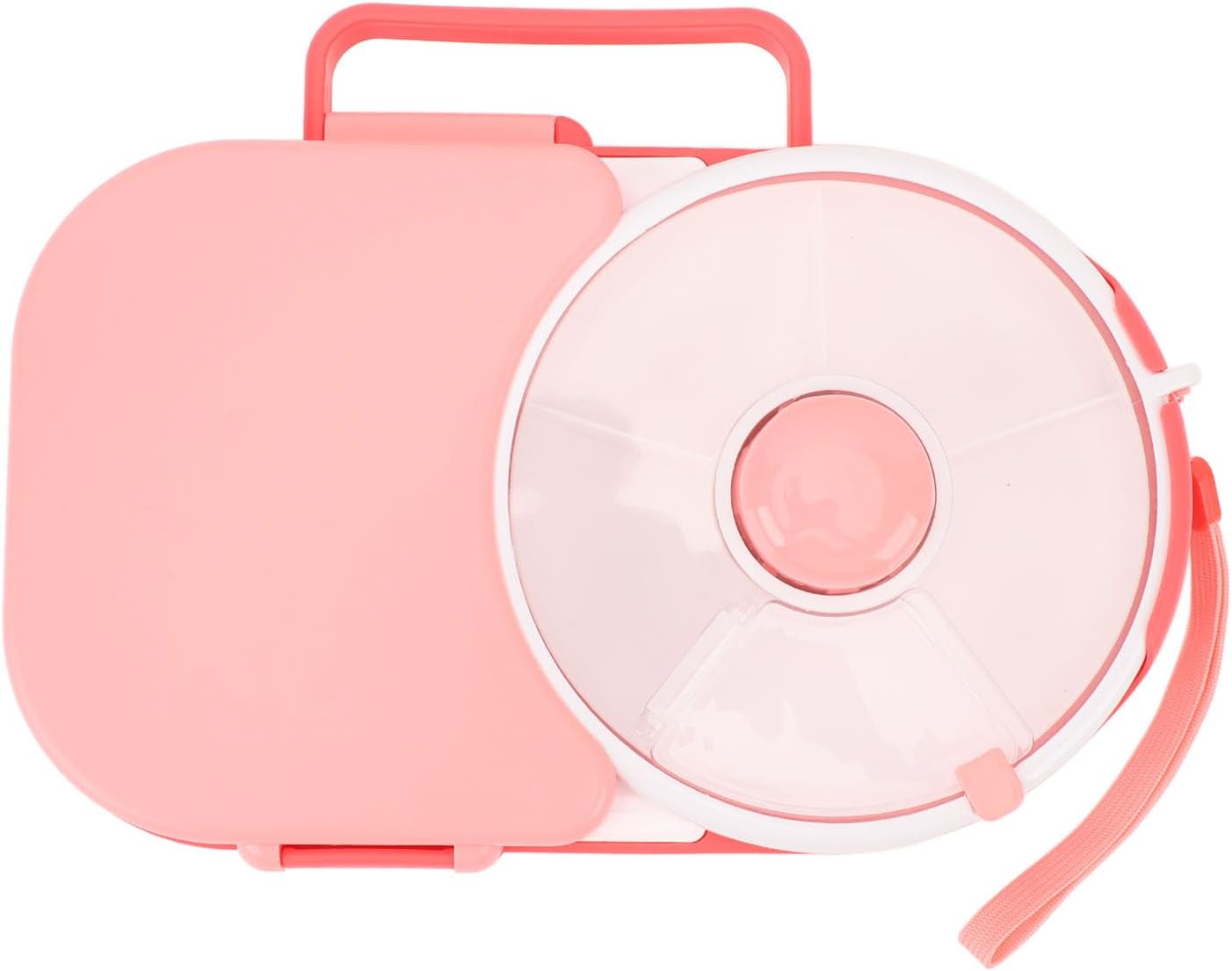 Snack Rotating Container, Divided Fruit & Snack Tray with Lid, Damp ...