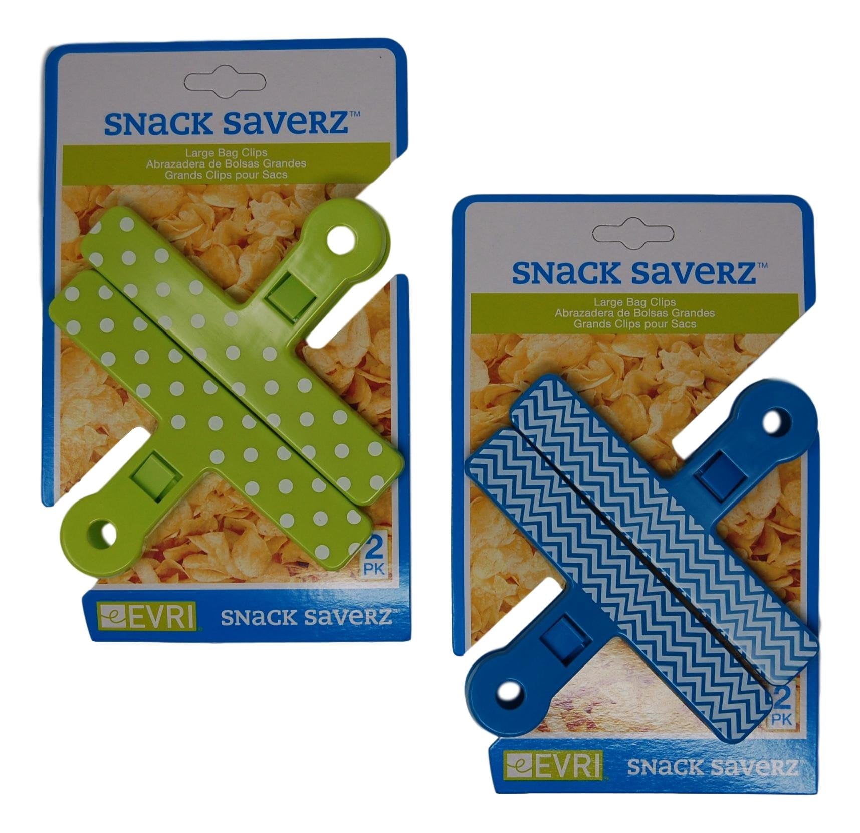 Snack Saverz Large Bag Clip - 4 pack (2 Green / 2 Blue) - Walmart.com