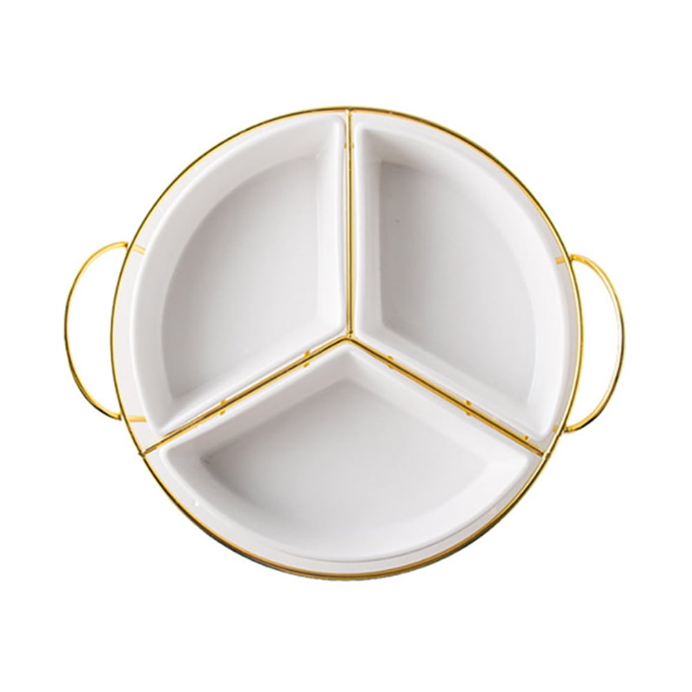 Snack Serving Tray 3 Compartment Candy Nut Plate Decorative Candy Bowl ...