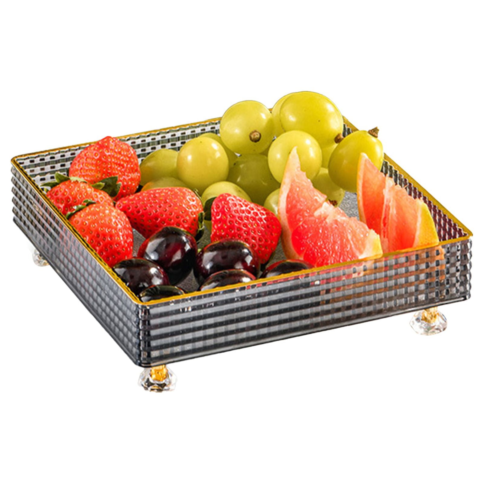 Snack Serving Tray, Divided Serving Platter Plastic Food Storage ...