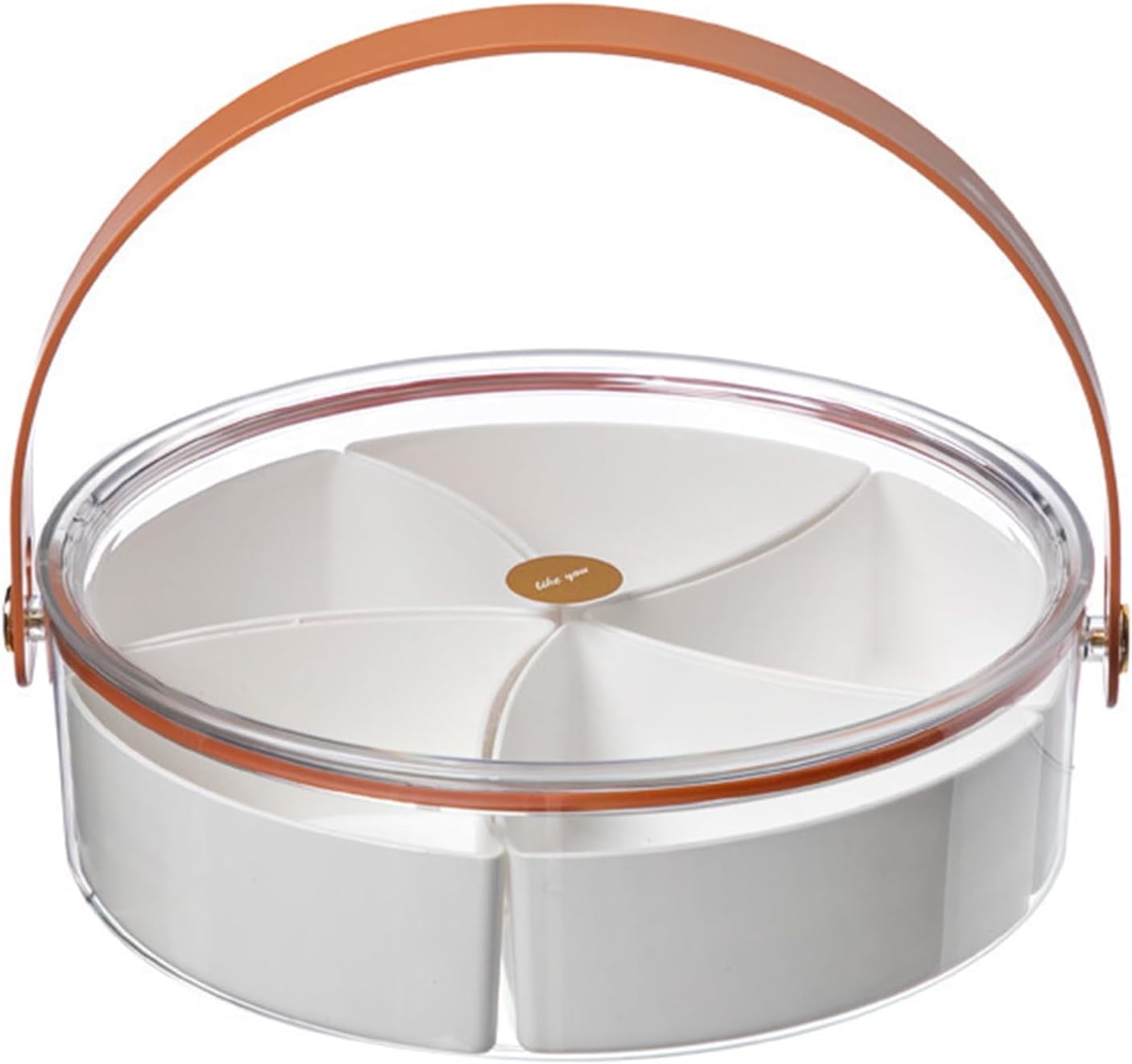 Keyasia Divided Snack Serving Tray with Lid, Portable Plastic Container ...