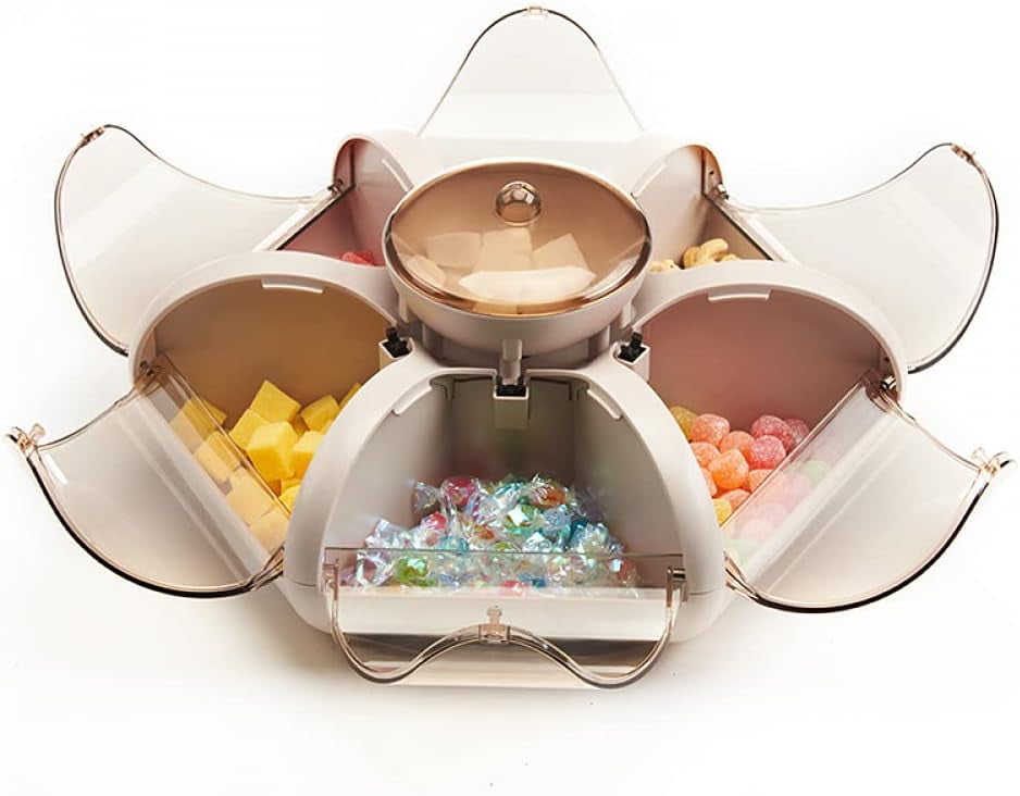 Snack Serving Tray Rotating Storage Box 7 Compartment Fruit Candy ...