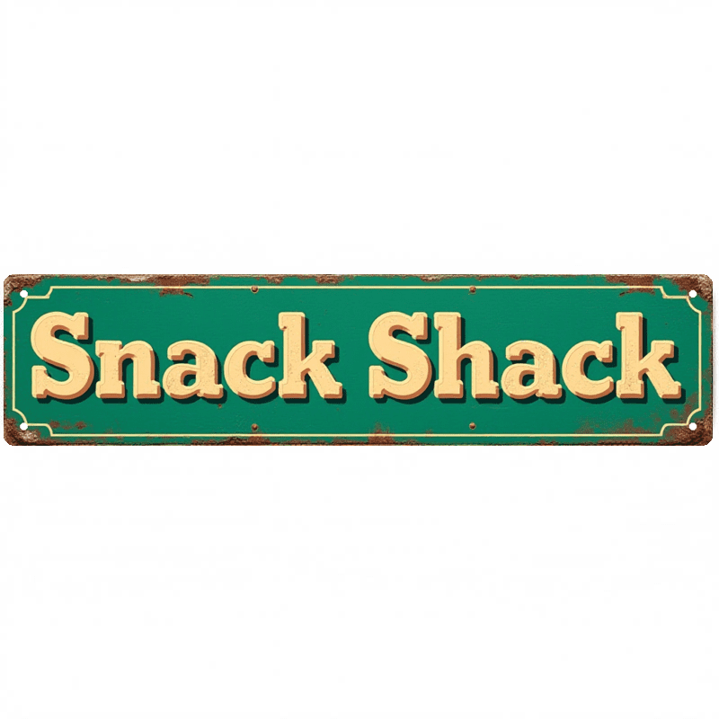 "Snack Shack" Tin Sign - 16x4 Inches Retro Food Decor for Wall, Ideal ...