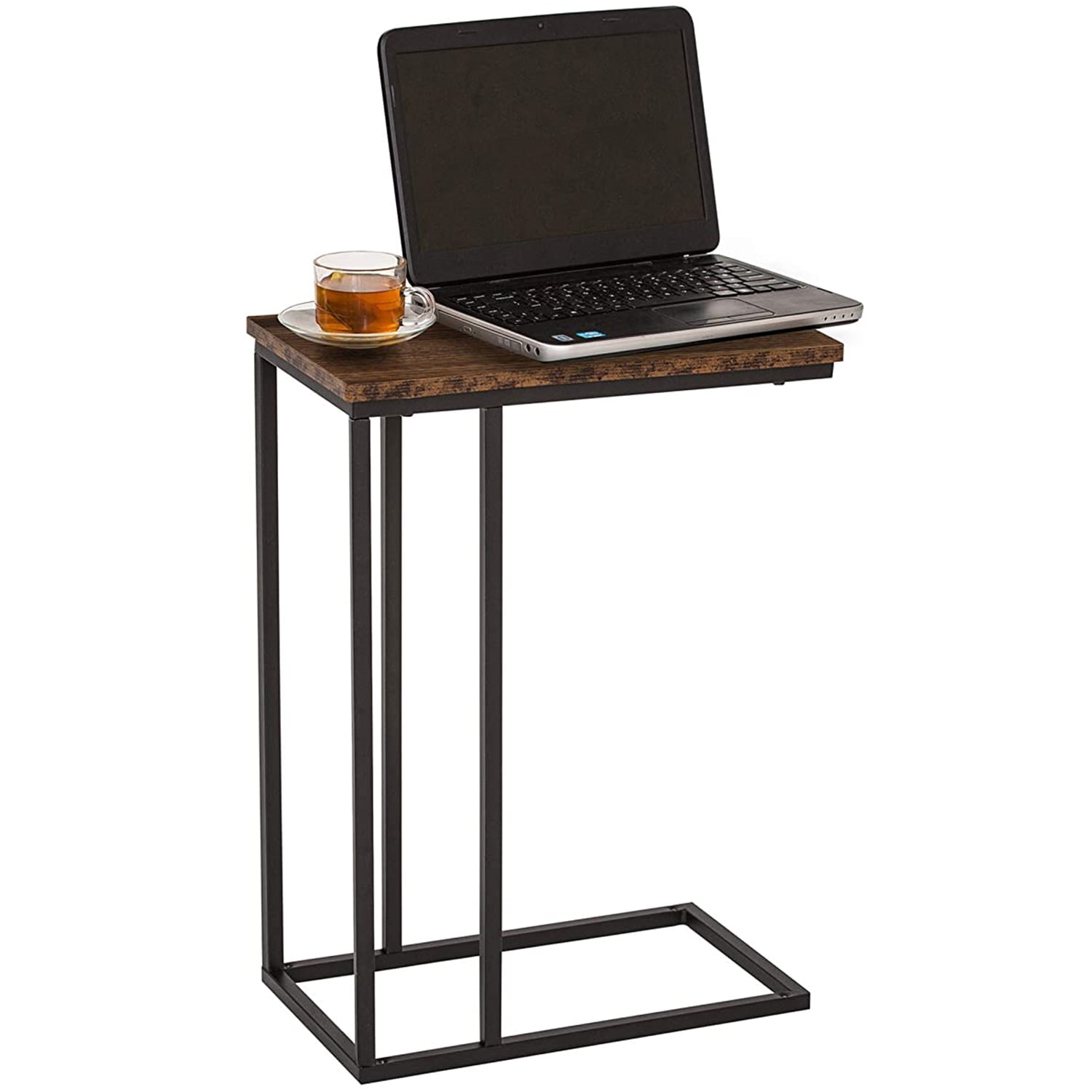 Snack Side Table Wood Coffee Table Bedside Table C Shaped End Table ...